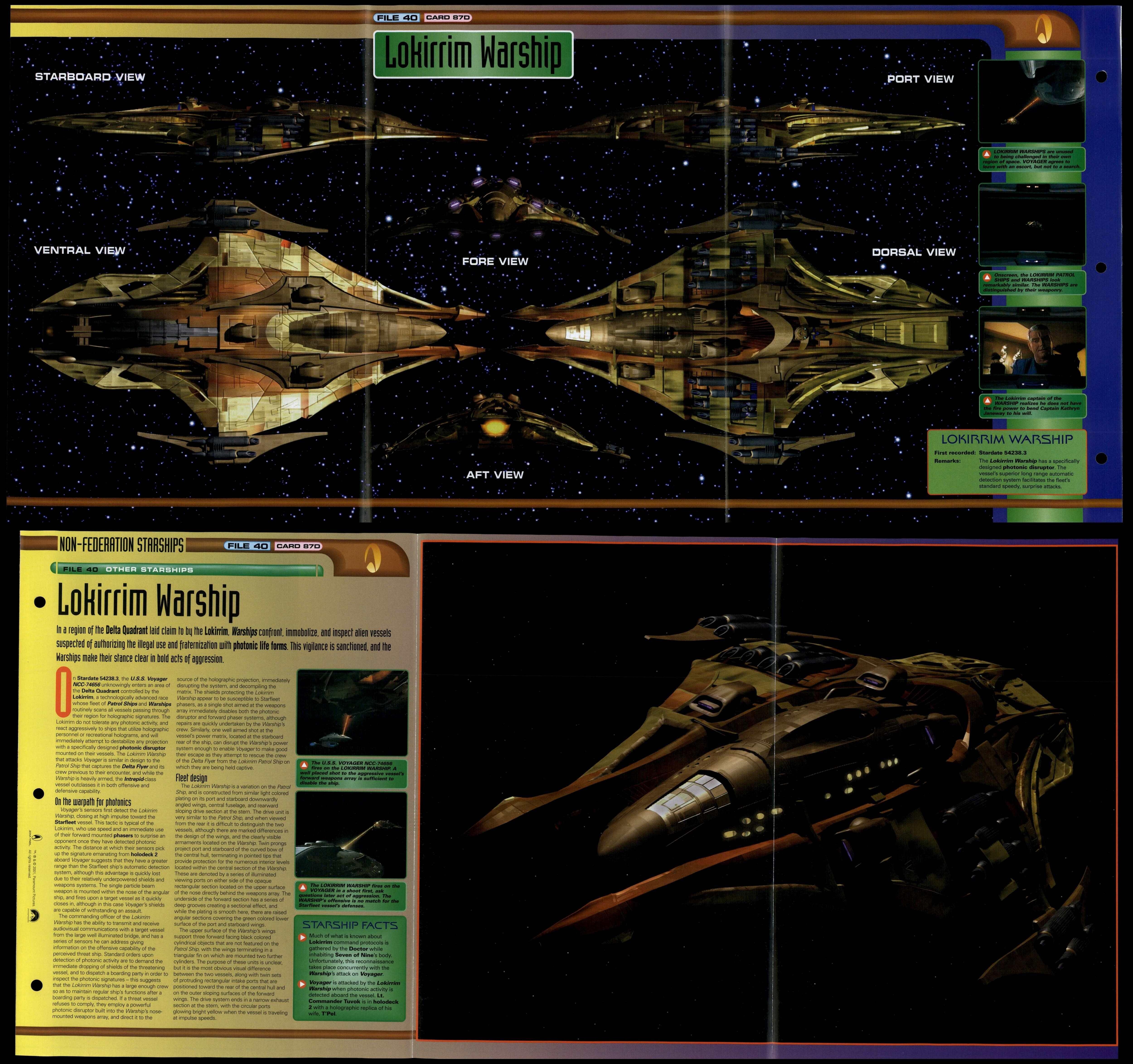 Lokirrim Warship - Other Starships - Star Trek Fact File Fold-Out Page