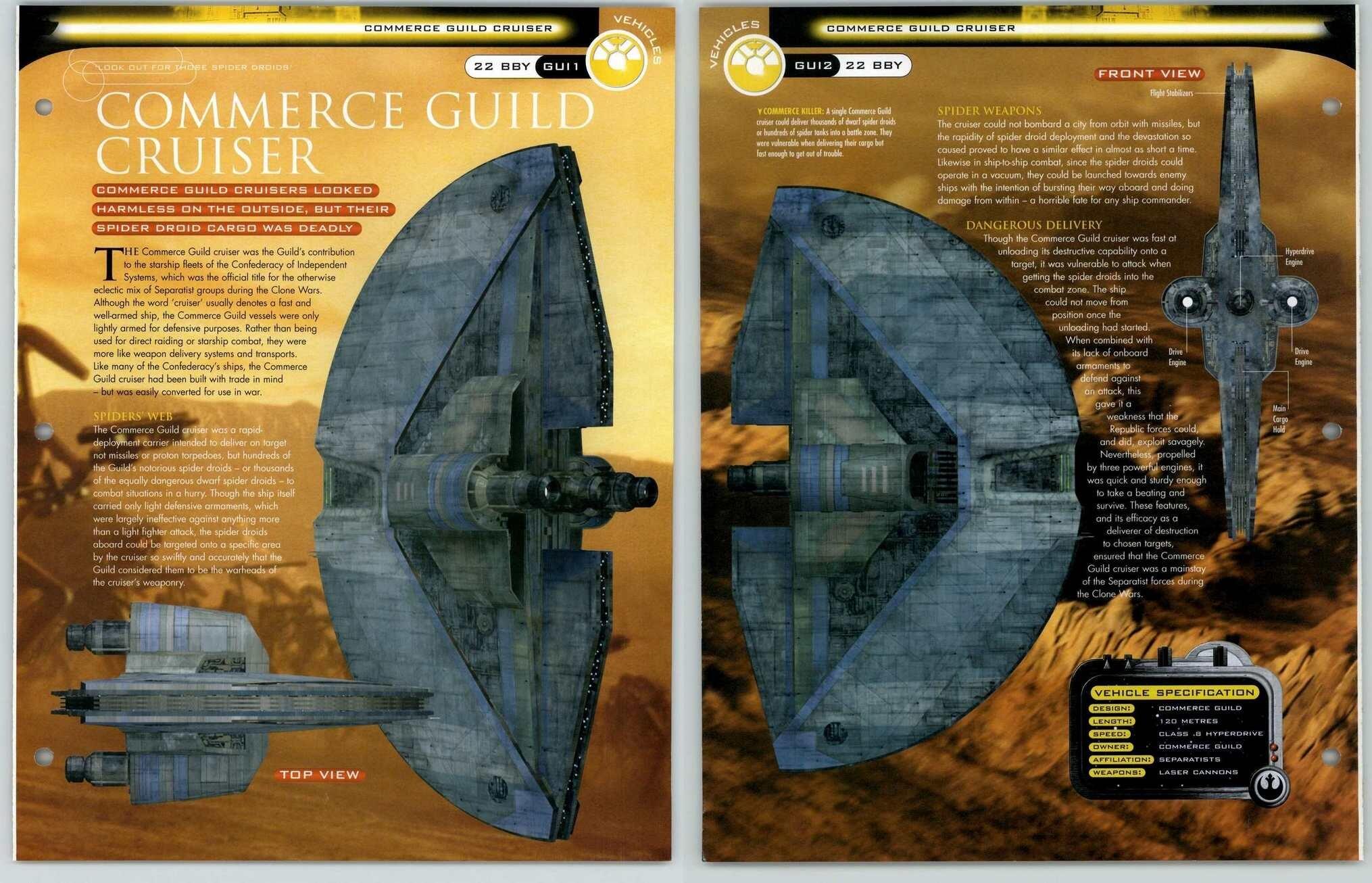 Commerce Guild Cruiser #GUI1-2 - Vehicles - Star Wars Fact File Page