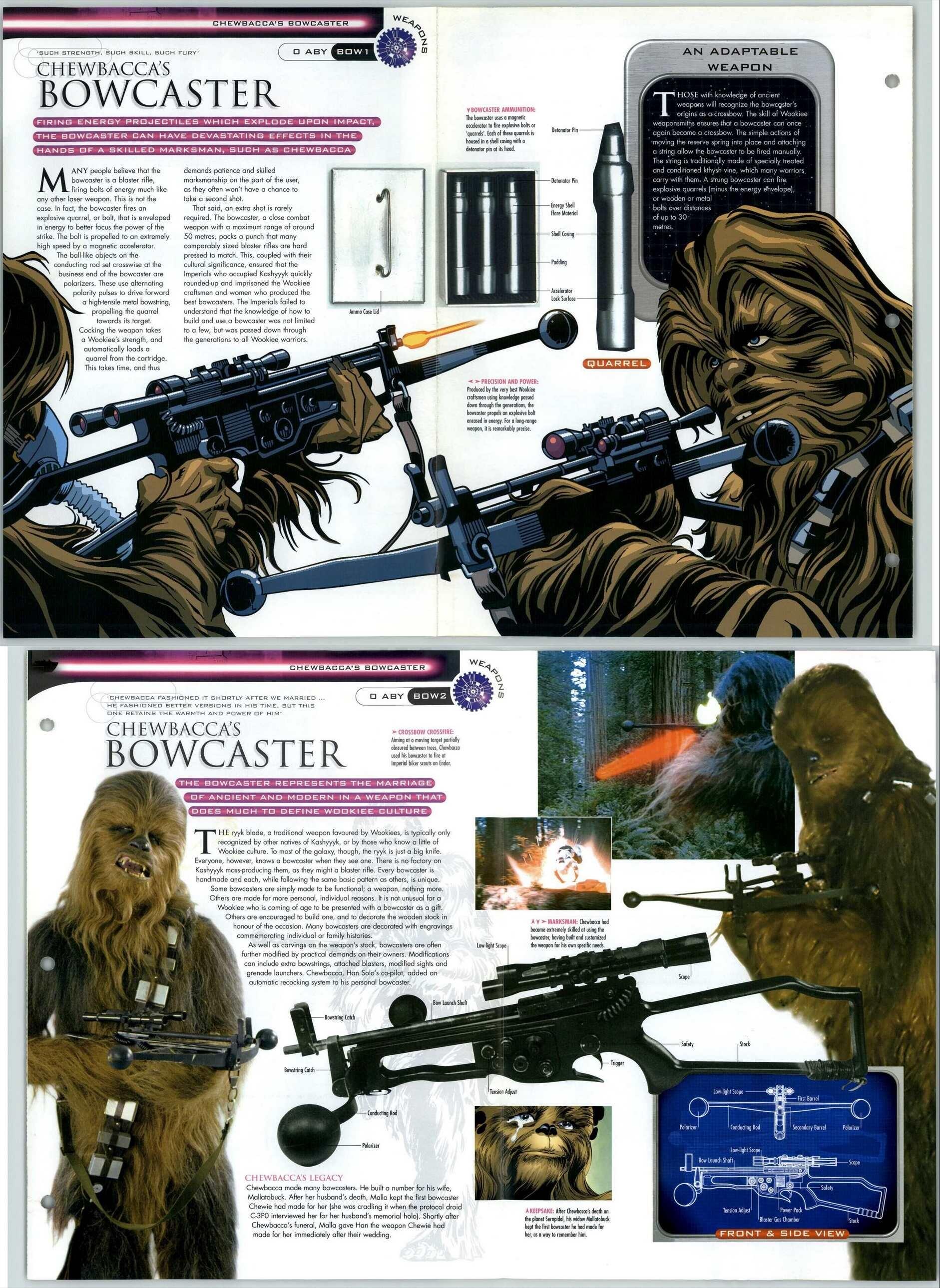 Chewbacca's Bowcaster #BOW1-2 - Weapons - Star Wars Fact File Fold-Out Page