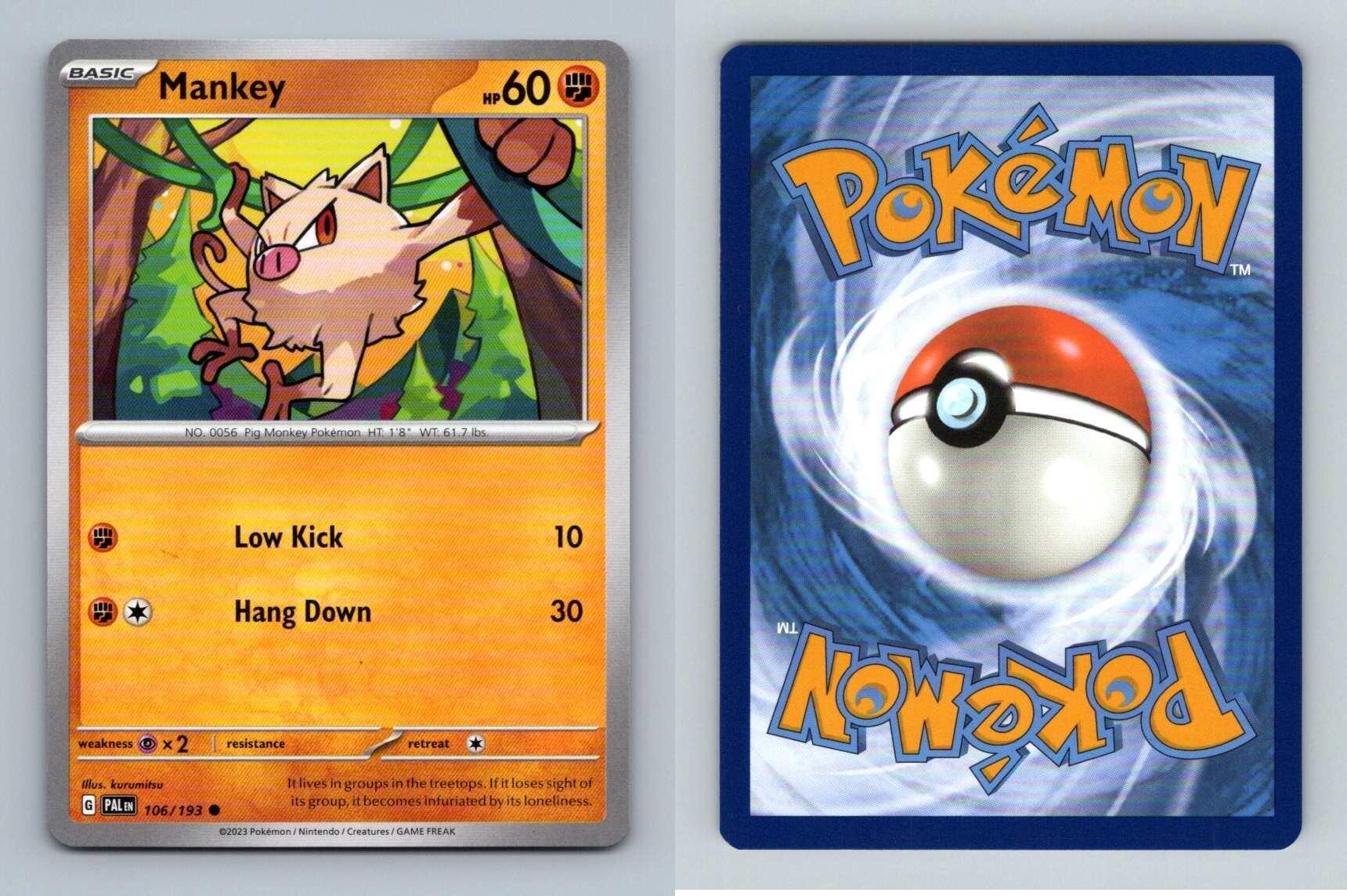 Mankey #106 SV Paldea Evolved Common Pokemon 2023 TCG Card