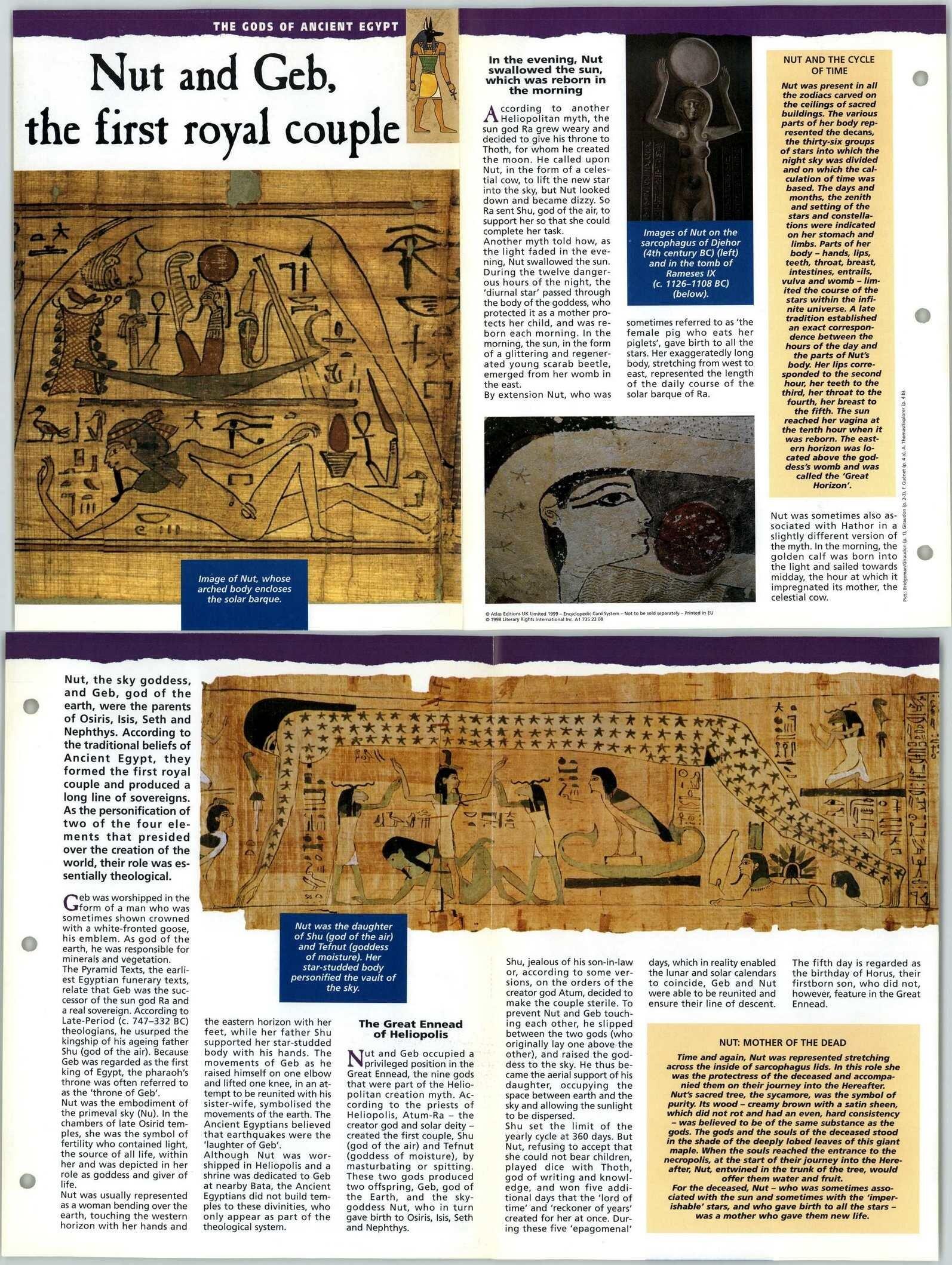 Nut & Geb - Gods - Glory Of Ancient Egypt Fold Out Card