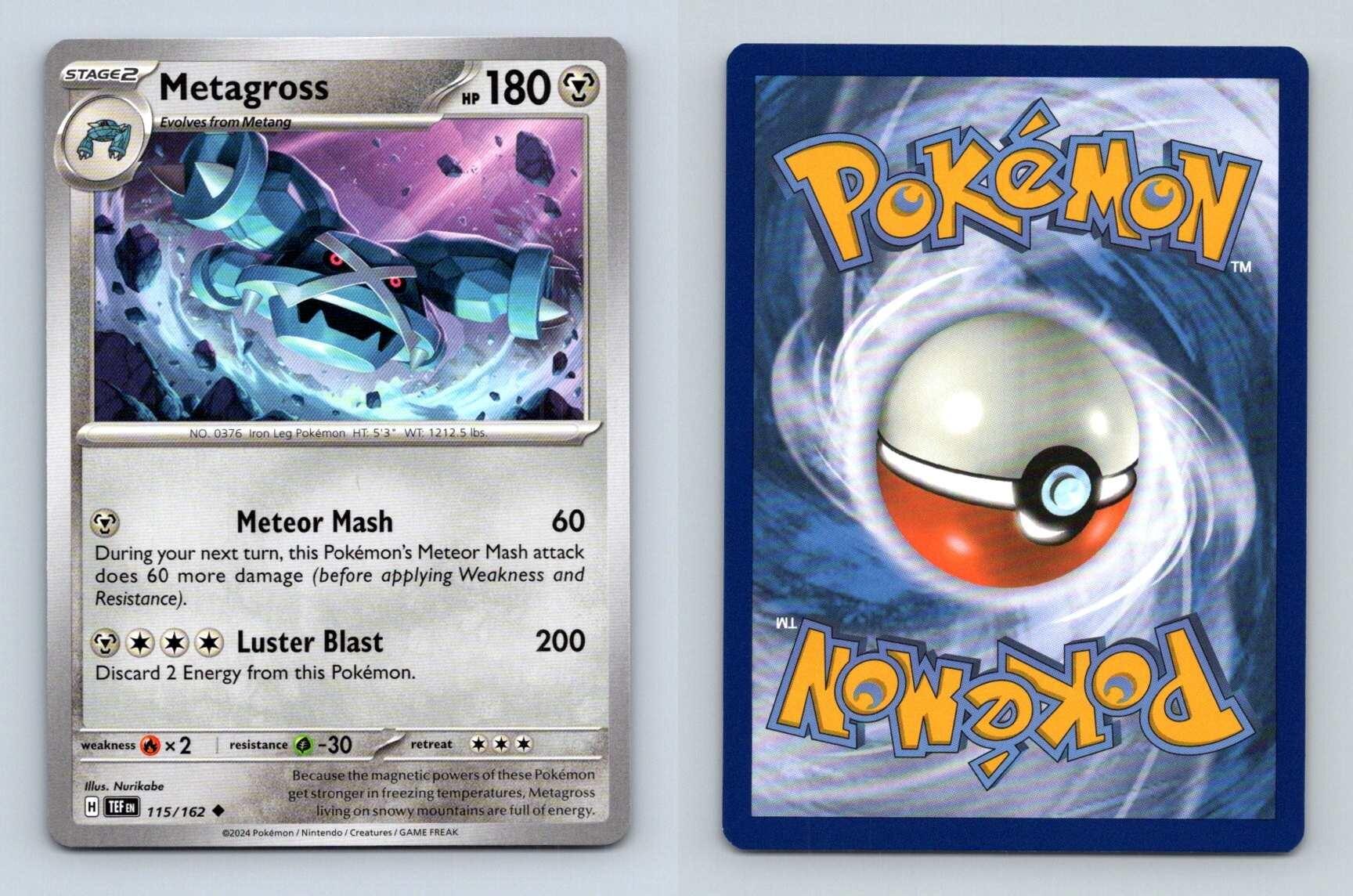 Metagross #115/162 Scarlet & Violet Temporal Forces 2024 Pokemon ...