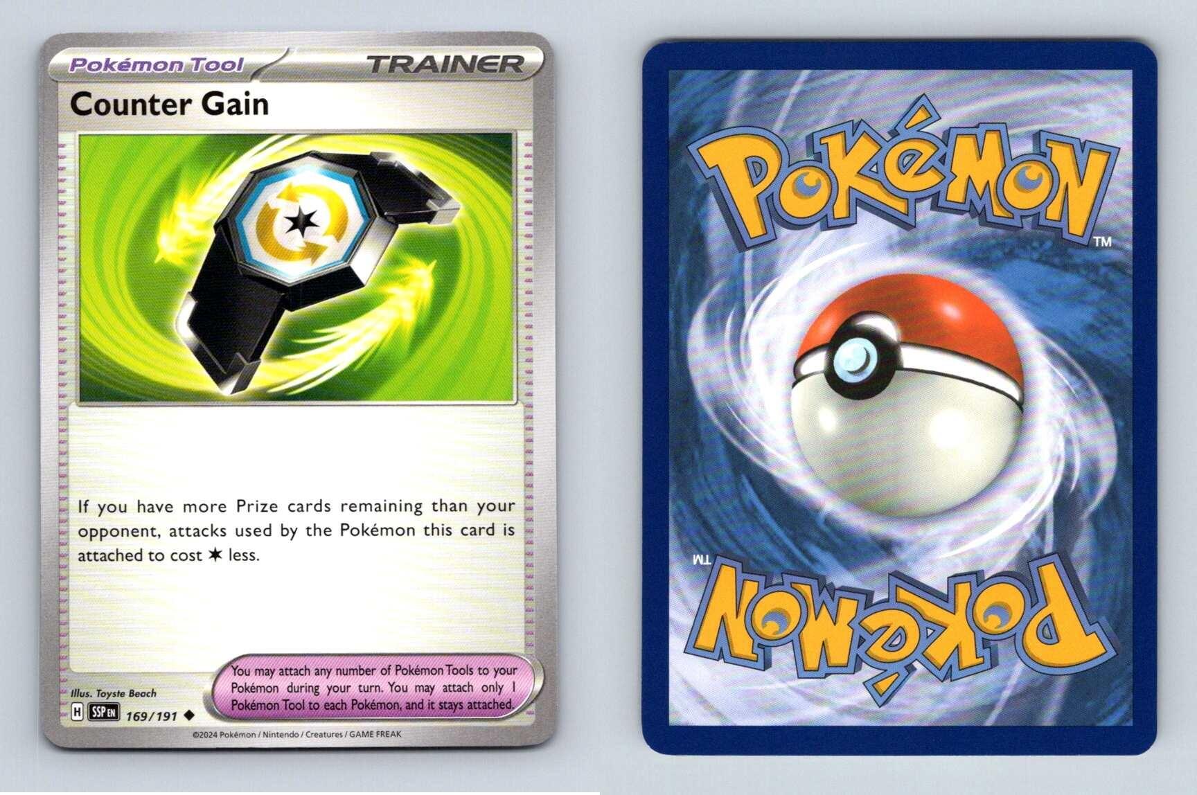 Counter Gain #169/191 SV Surging Sparks 2024 Uncommon Pokemon TCG Card