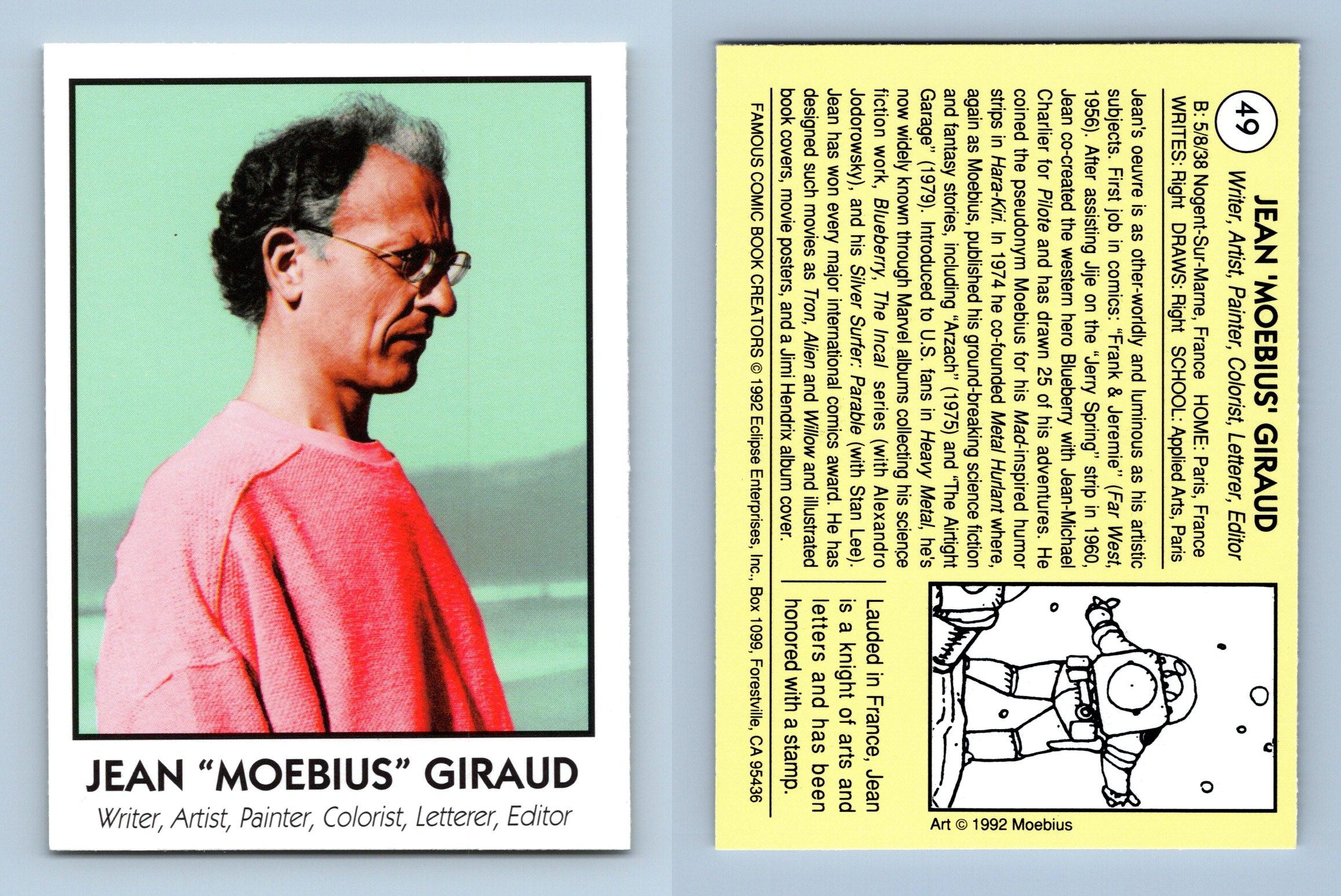 Jean "Moebius" Giraud #49 Famous Comic Book Creators 1992 Eclipse ...