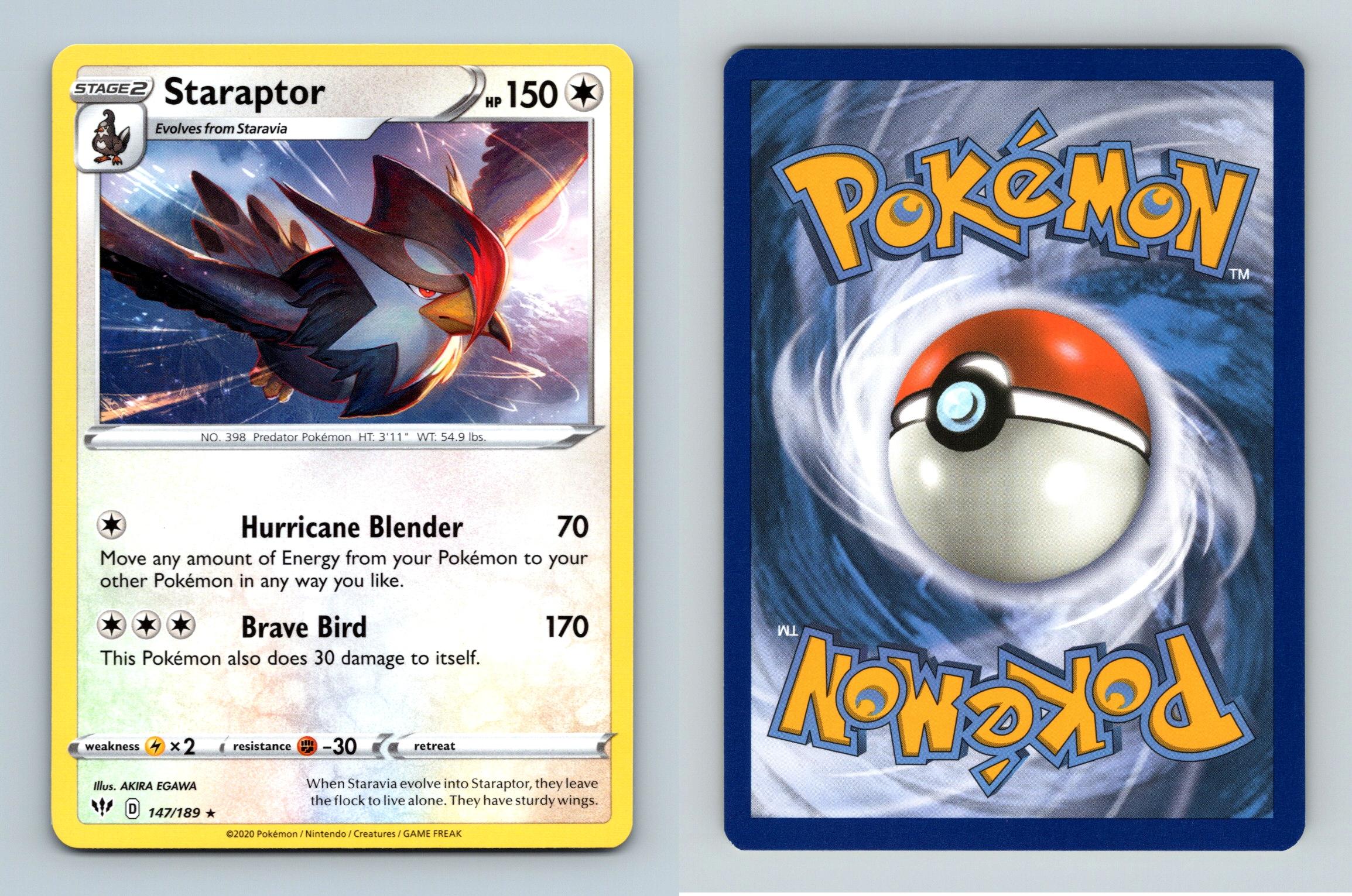 Staraptor #147/189 SWSH Darkness Ablaze Rare Pokemon 2020 TCG Card