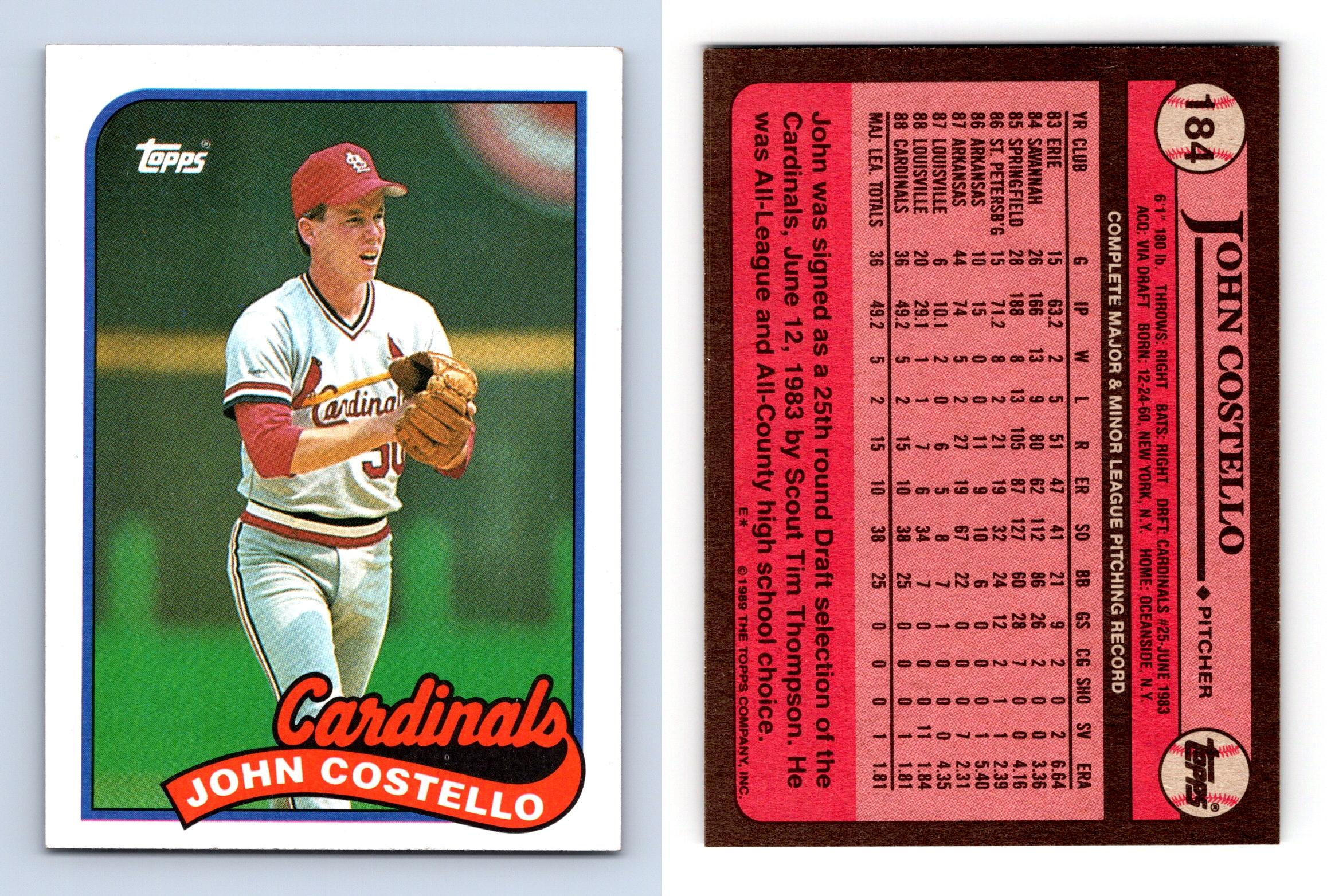 John Costello #184 Topps 1989 Baseball RC Trading Card