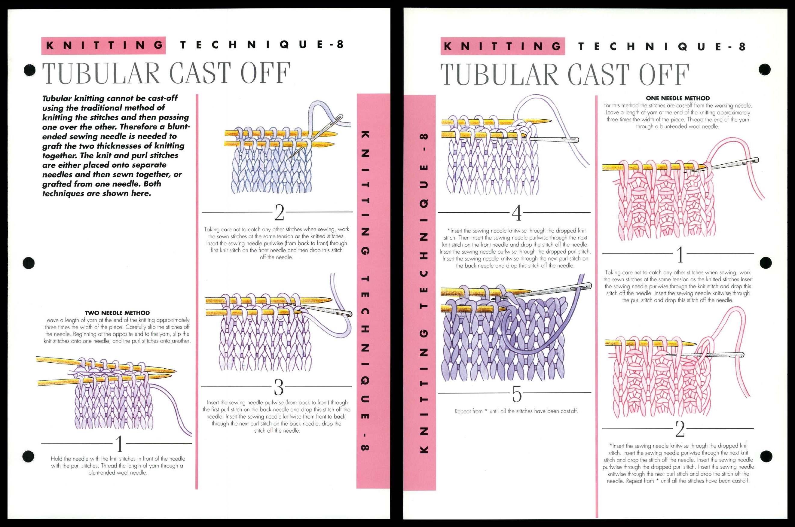 Tubular Cast Off #8 Creative Needles Techniques Knitting Pattern