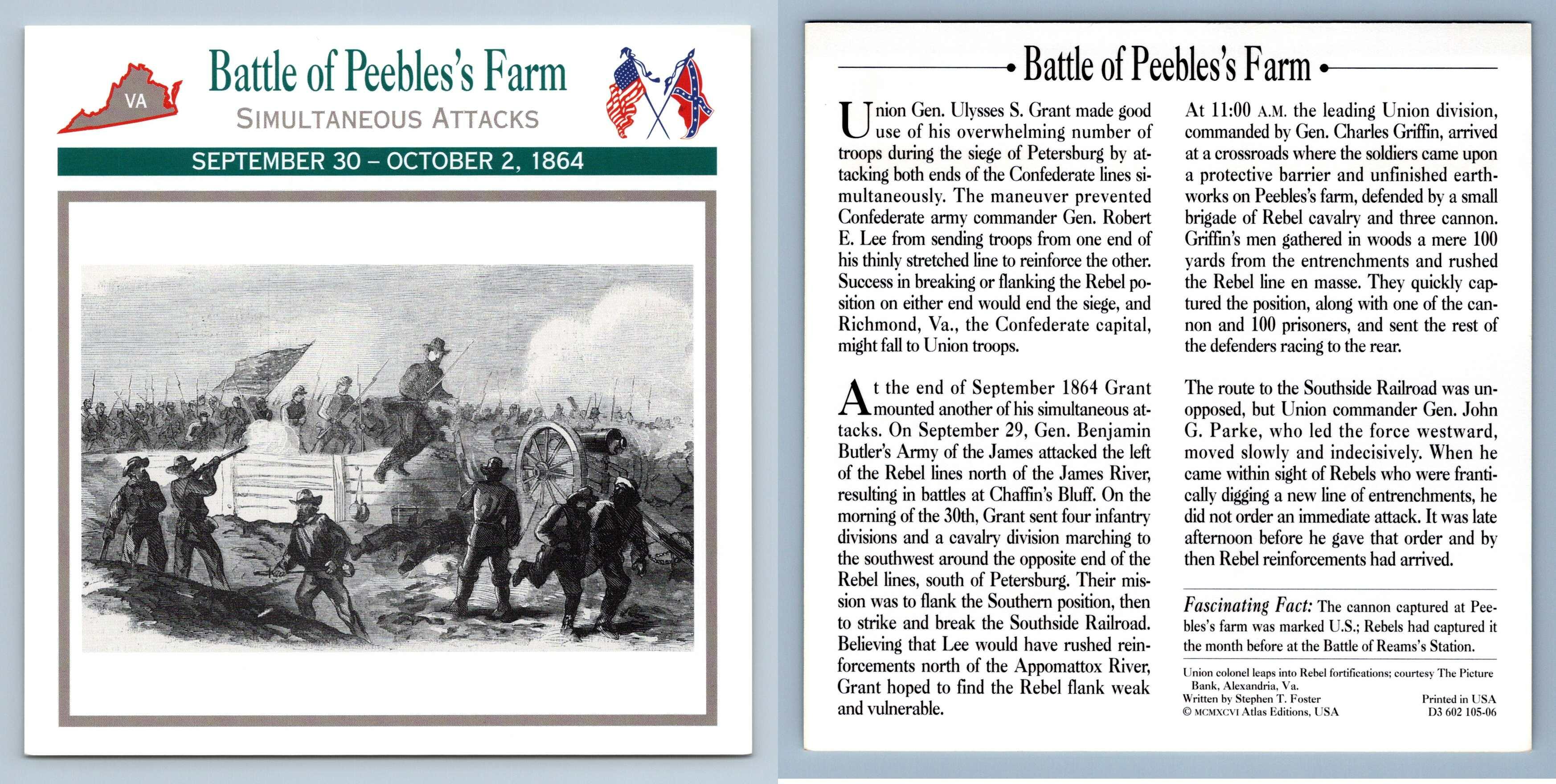 Simultaneous Attacks - Battle Of Peebles's Farm - Battles 1864 - Atlas ...