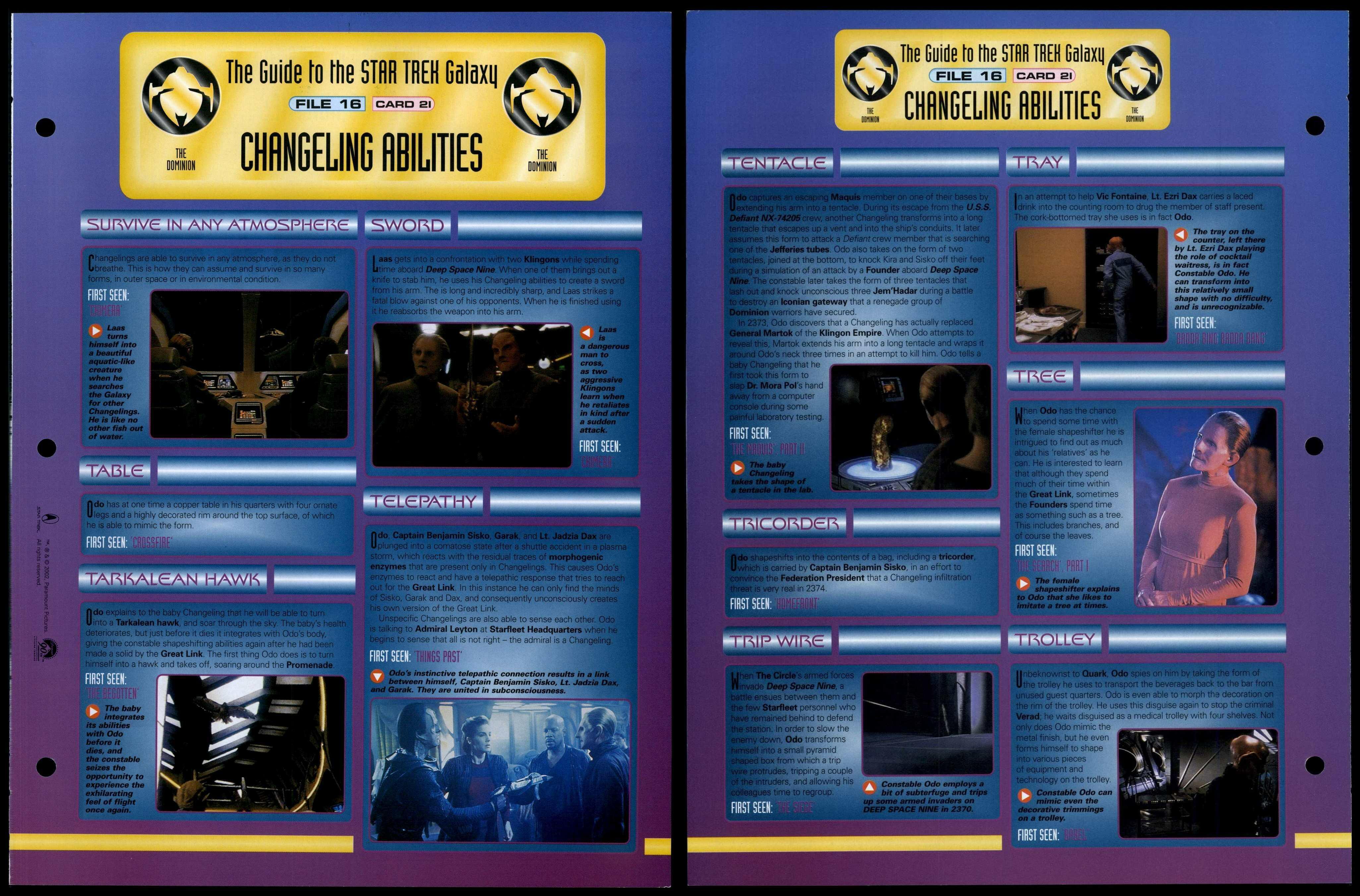 Changeling Abilities #2I - The Dominion - Star Trek Fact File Page