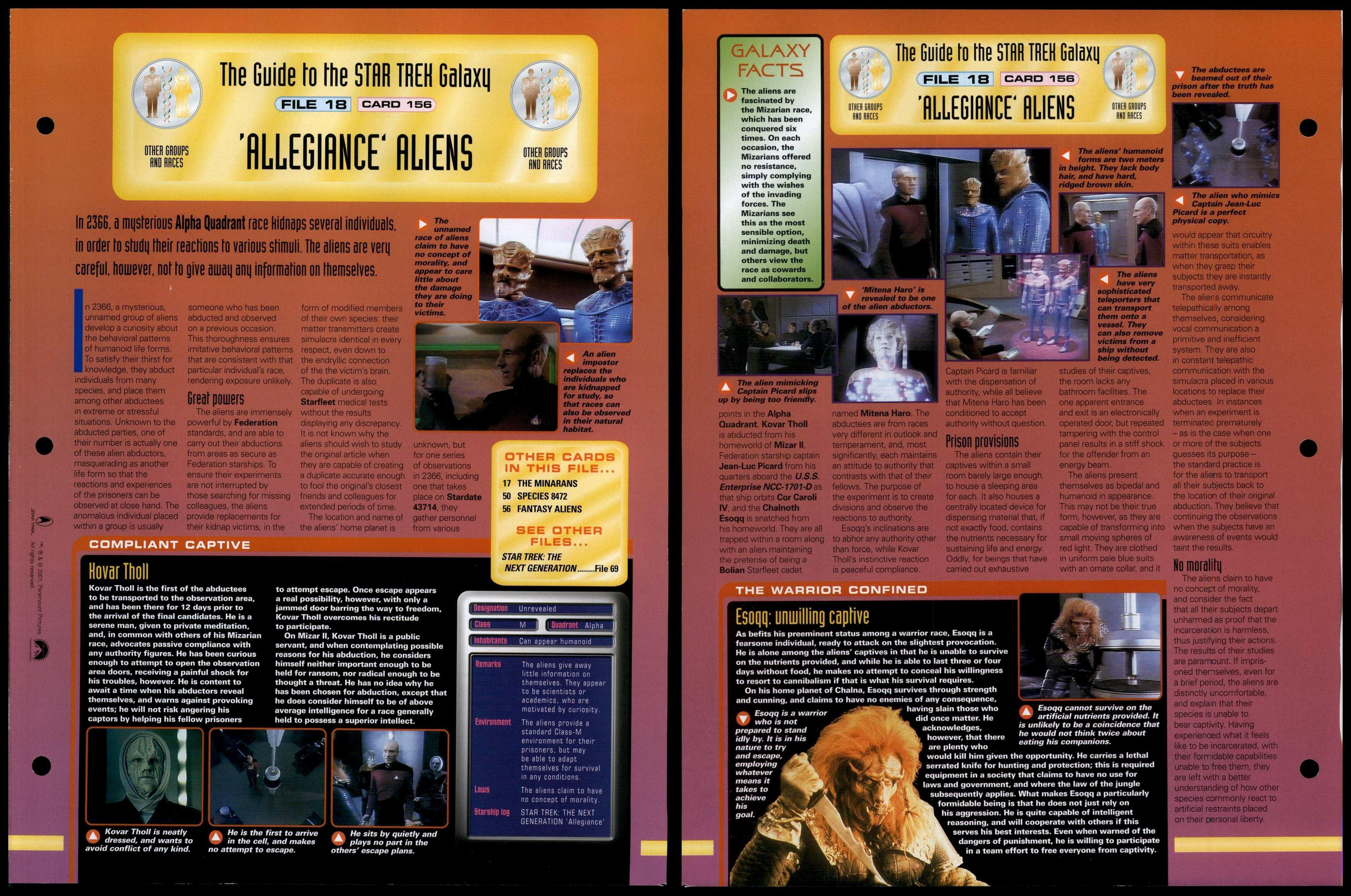 Allegiance Aliens - Other Groups & Races - Star Trek Fact File Page