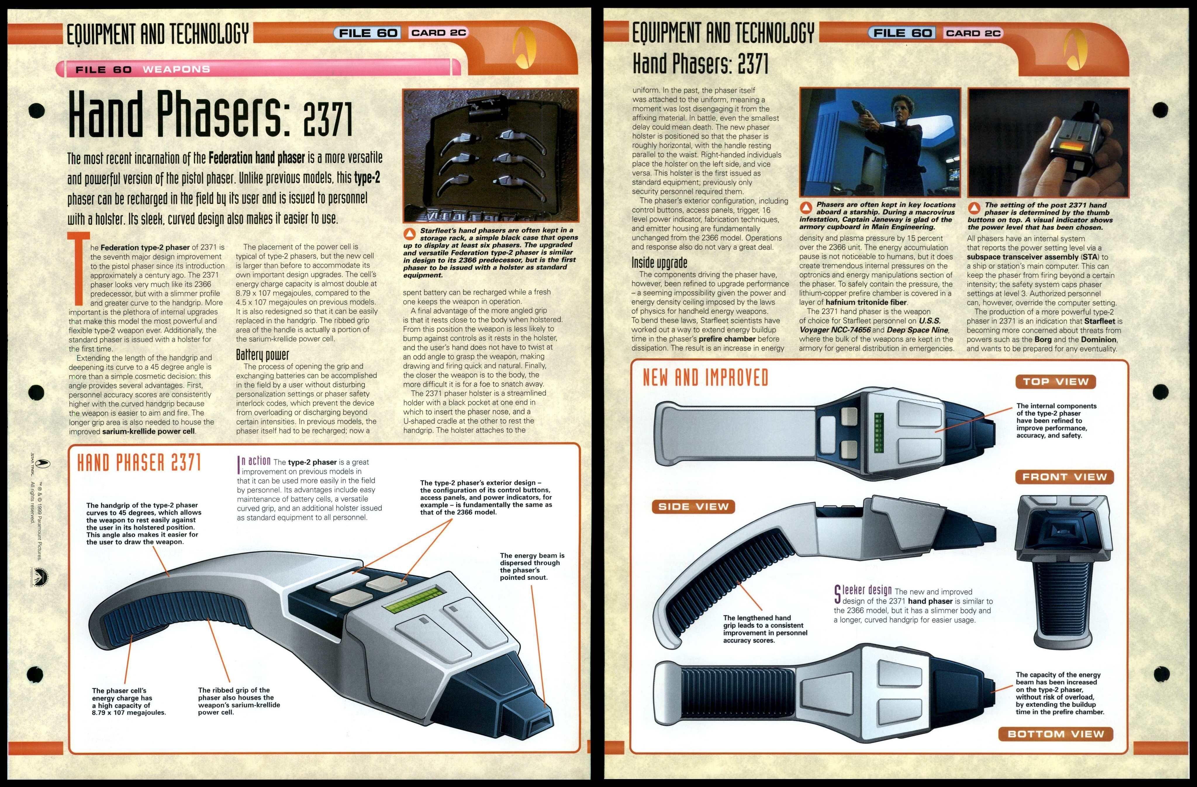 Hand Phasers: 2371 - Weapons - Star Trek Fact File Page