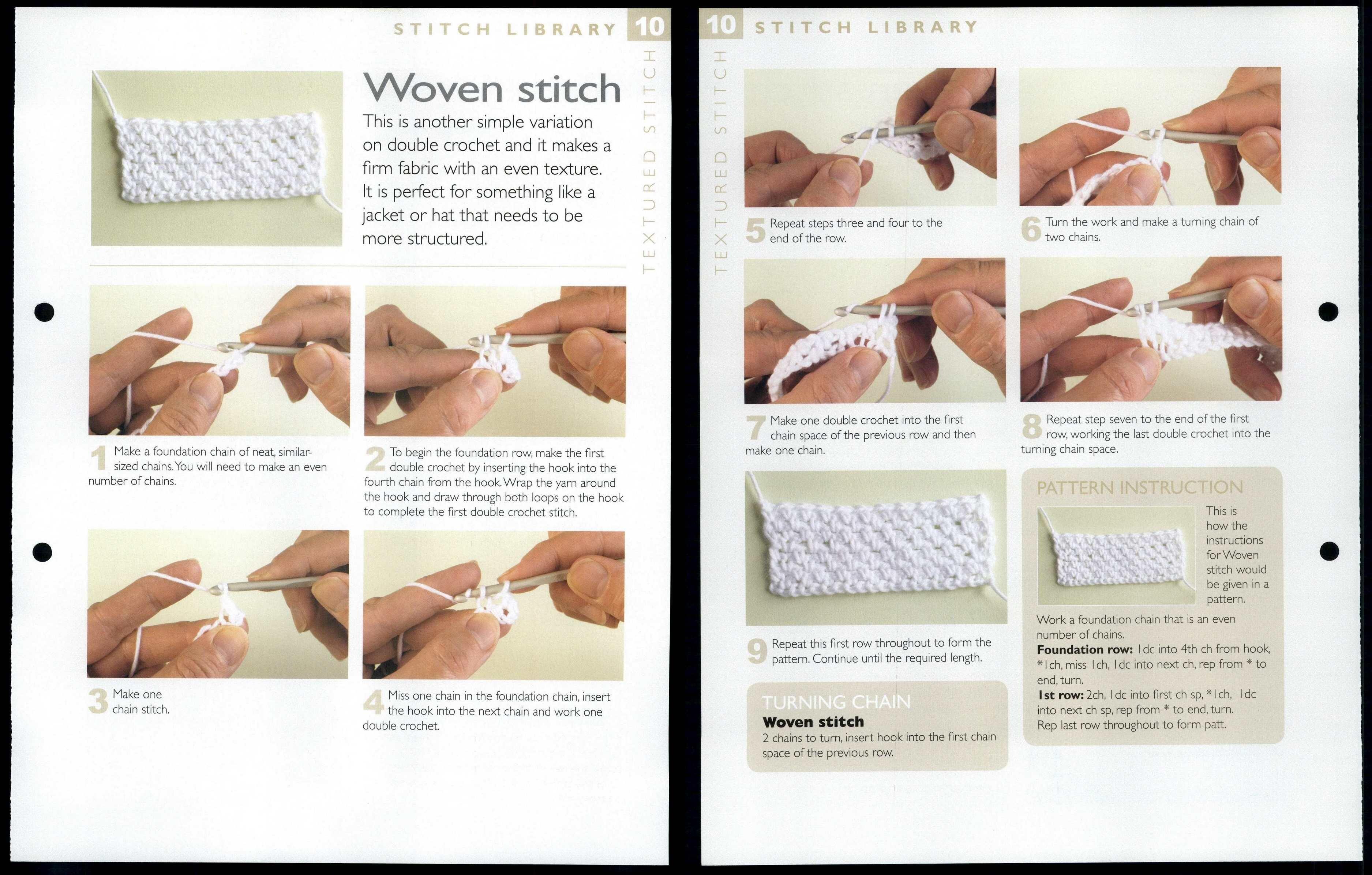 Woven Stitch #10 Stitch Library - The Art Of Crochet Pattern