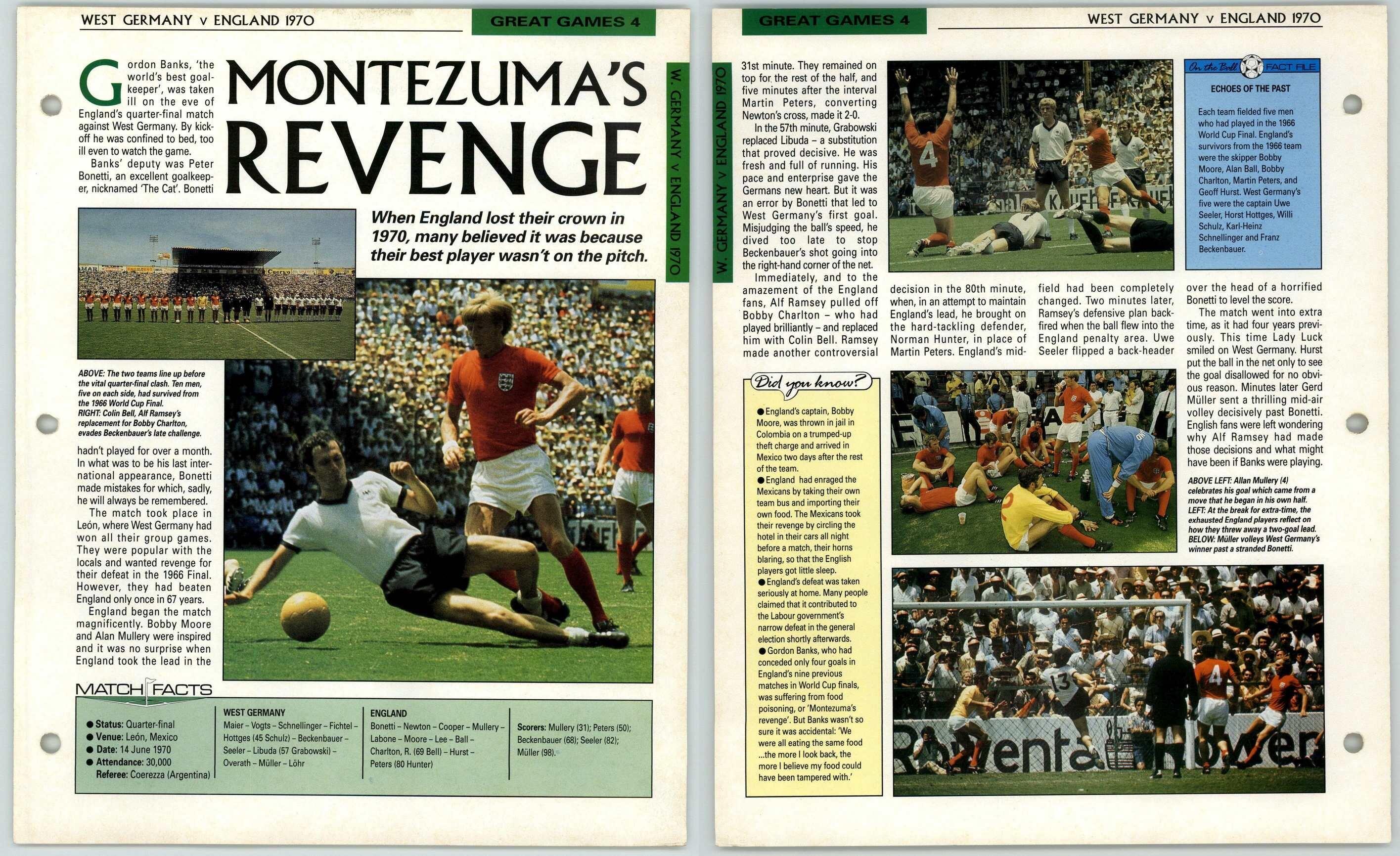 West Germany V England 1966 - Great Games - Orbis Football Collection 1990-91 Page