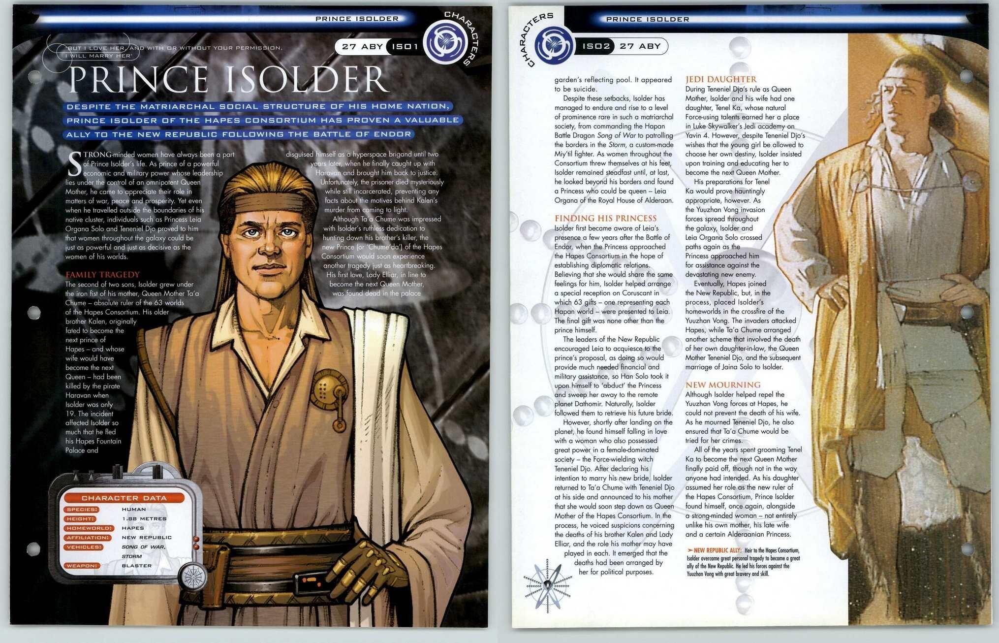 Prince Isolder #ISO1-2 - Characters - Star Wars Fact File Page