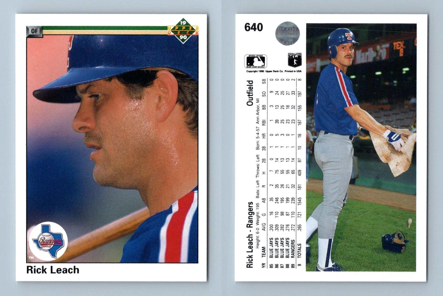 Rick Leach - Rangers #640 Upper Deck 1990 Baseball Trading Card
