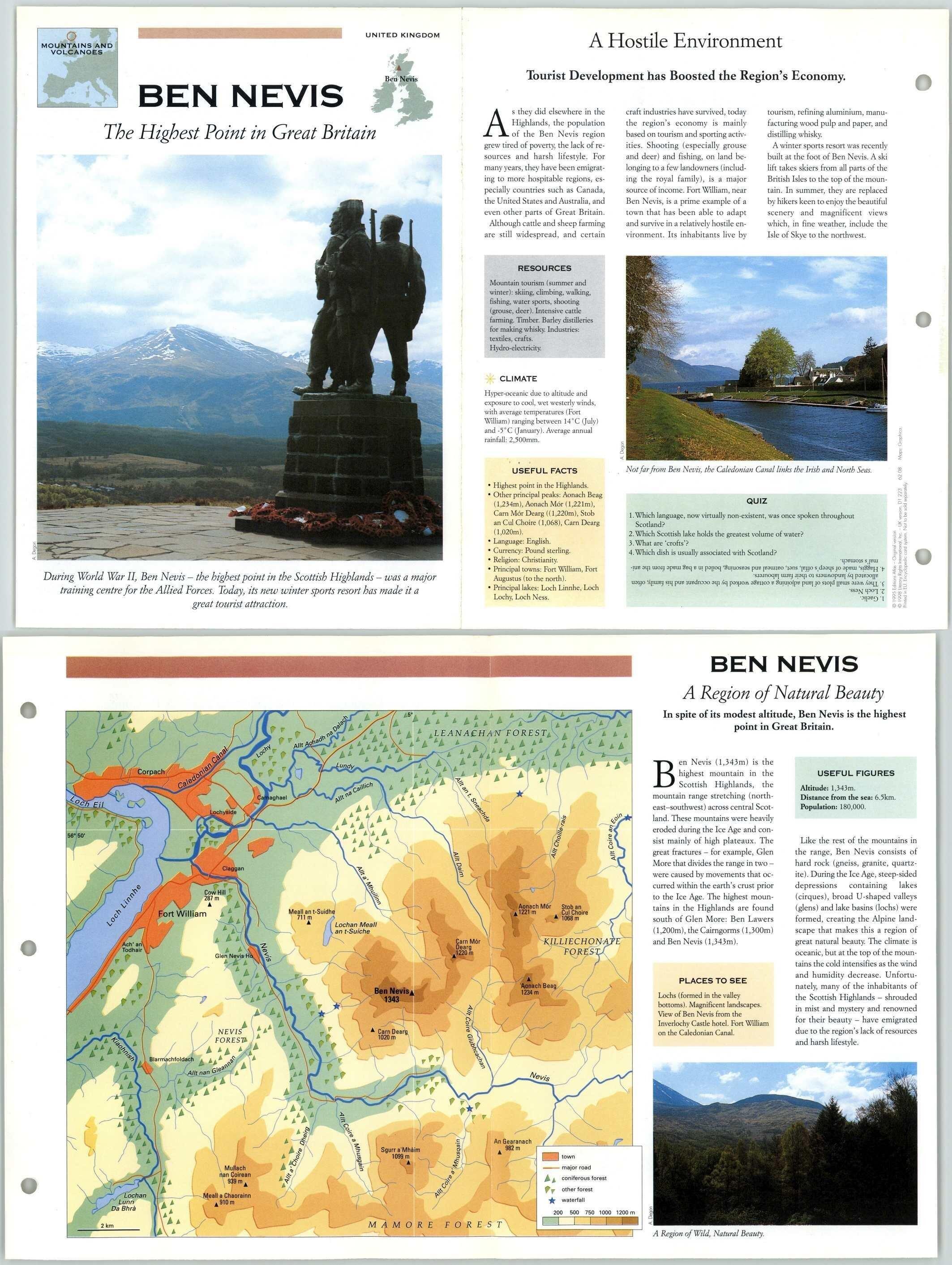 Ben Nevis - Mountains & Volcanoes - Atlas Of The World - Fact File Fold ...