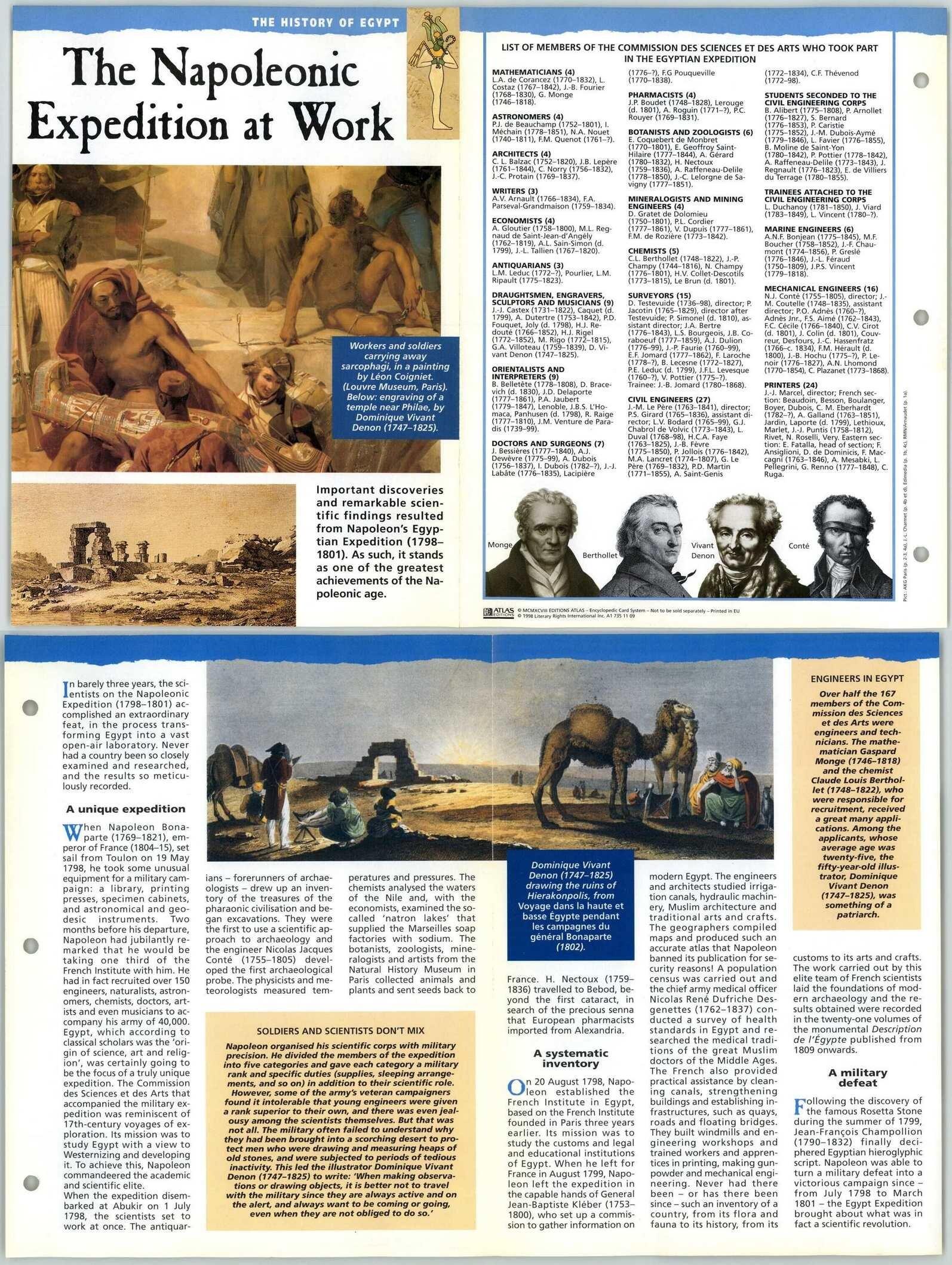 Napoleonic Expedition - History - Glory Of Ancient Egypt Fold Out Card