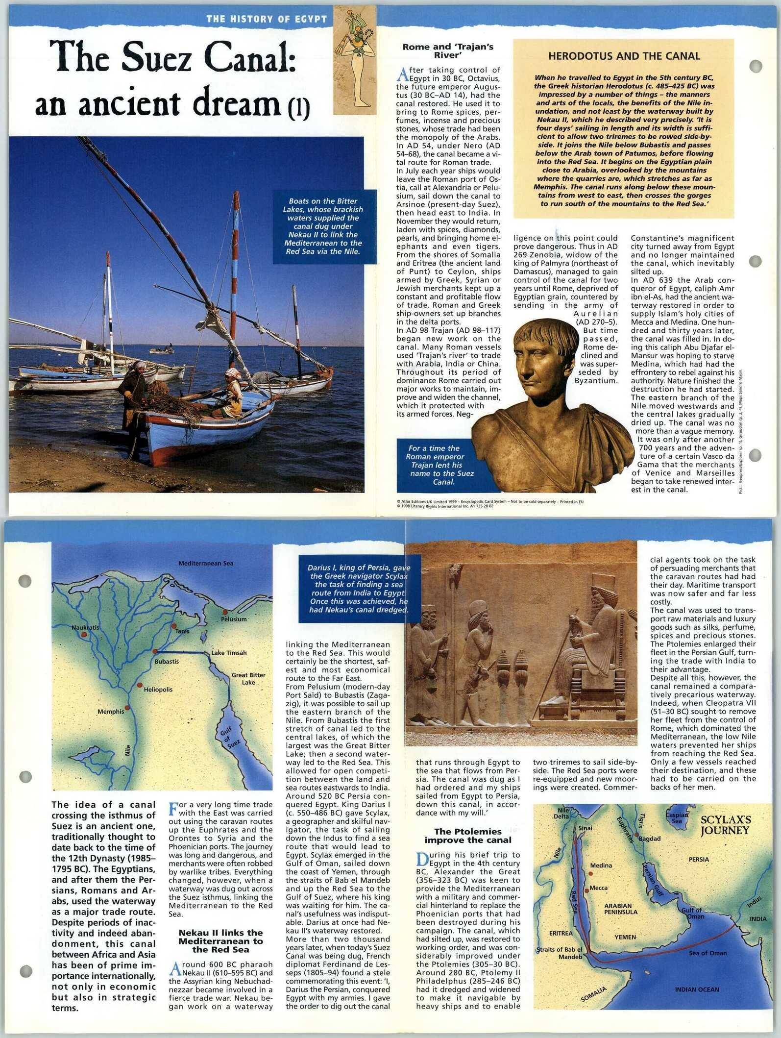 Suez Canal Ancient Dream 1 - History - Glory Of Ancient Egypt Fold Out Card