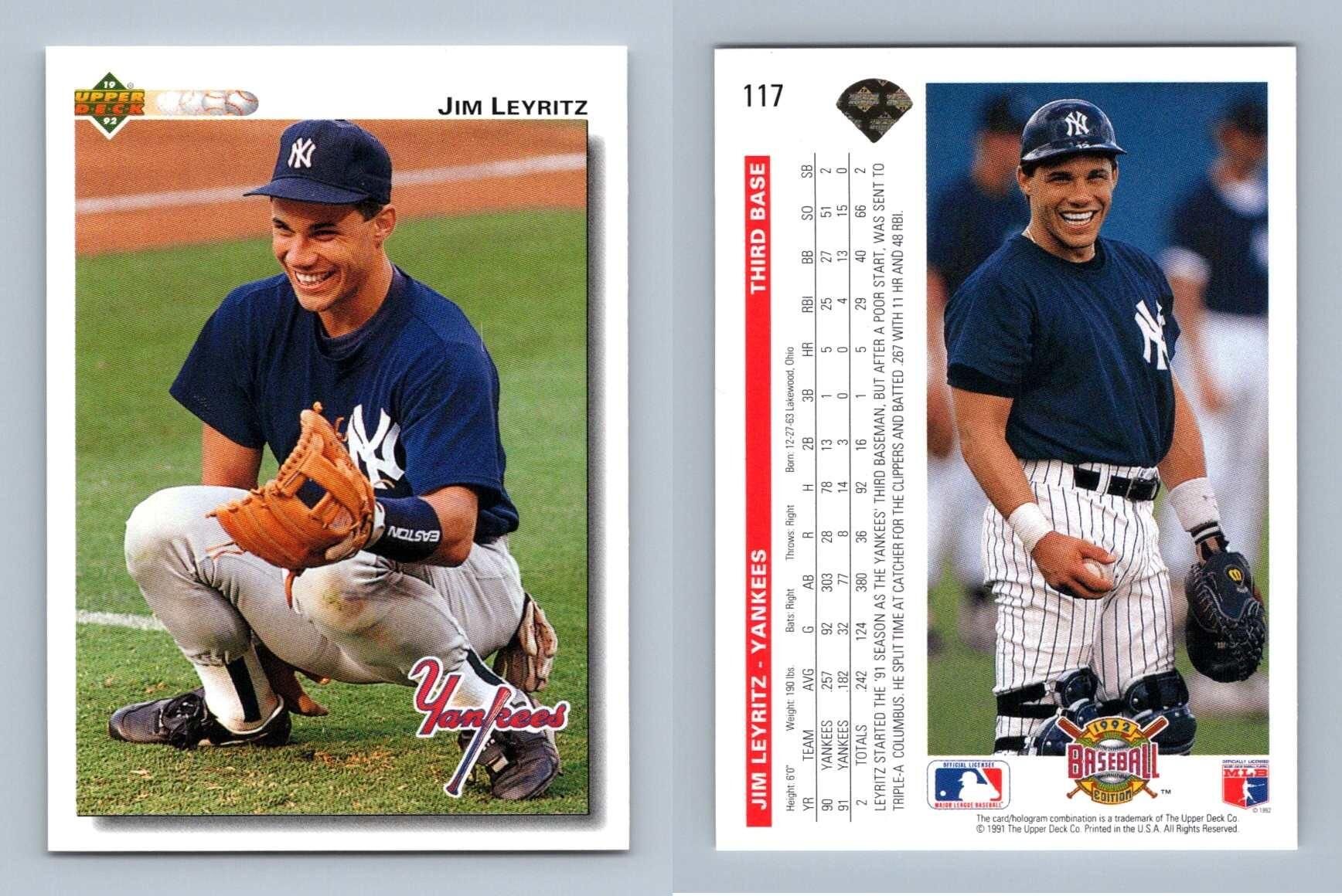 Jim Leyritz - Yankees #117 Baseball 1992 Upper Deck Trading Card | eBay UK