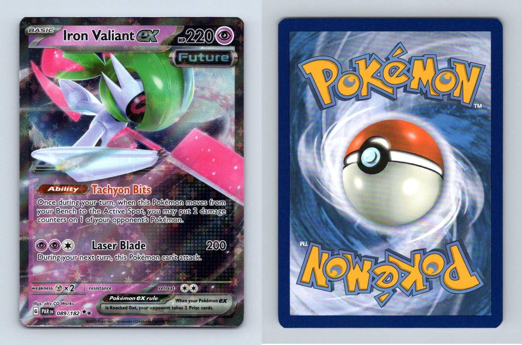 Iron Valiant ex #89/182 SV Paradox Rift 2023 Double Rare Pokemon TCG Card