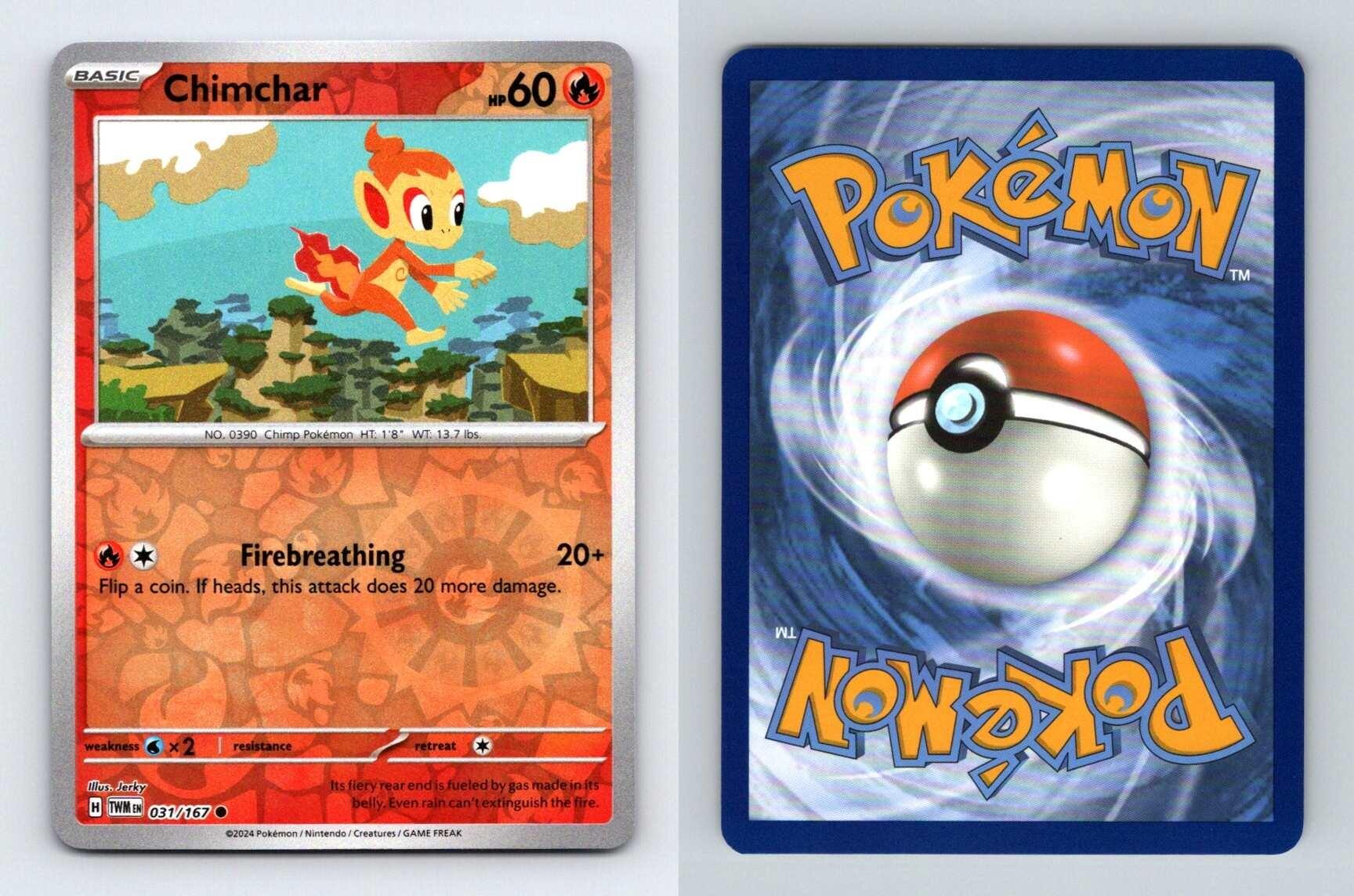 Chimchar #31/167 SV Twilight Masquerade 2024 Pokemon Reverse Holo ...