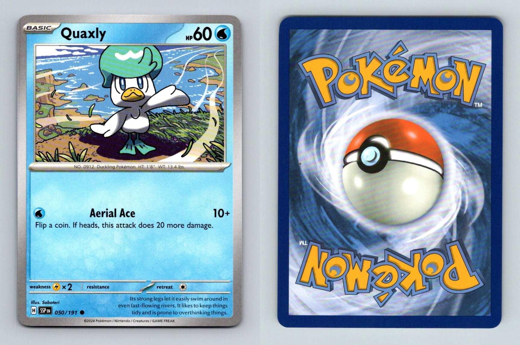 Quaxly #50/191 SV Surging Sparks 2024 Common Pokemon TCG Card