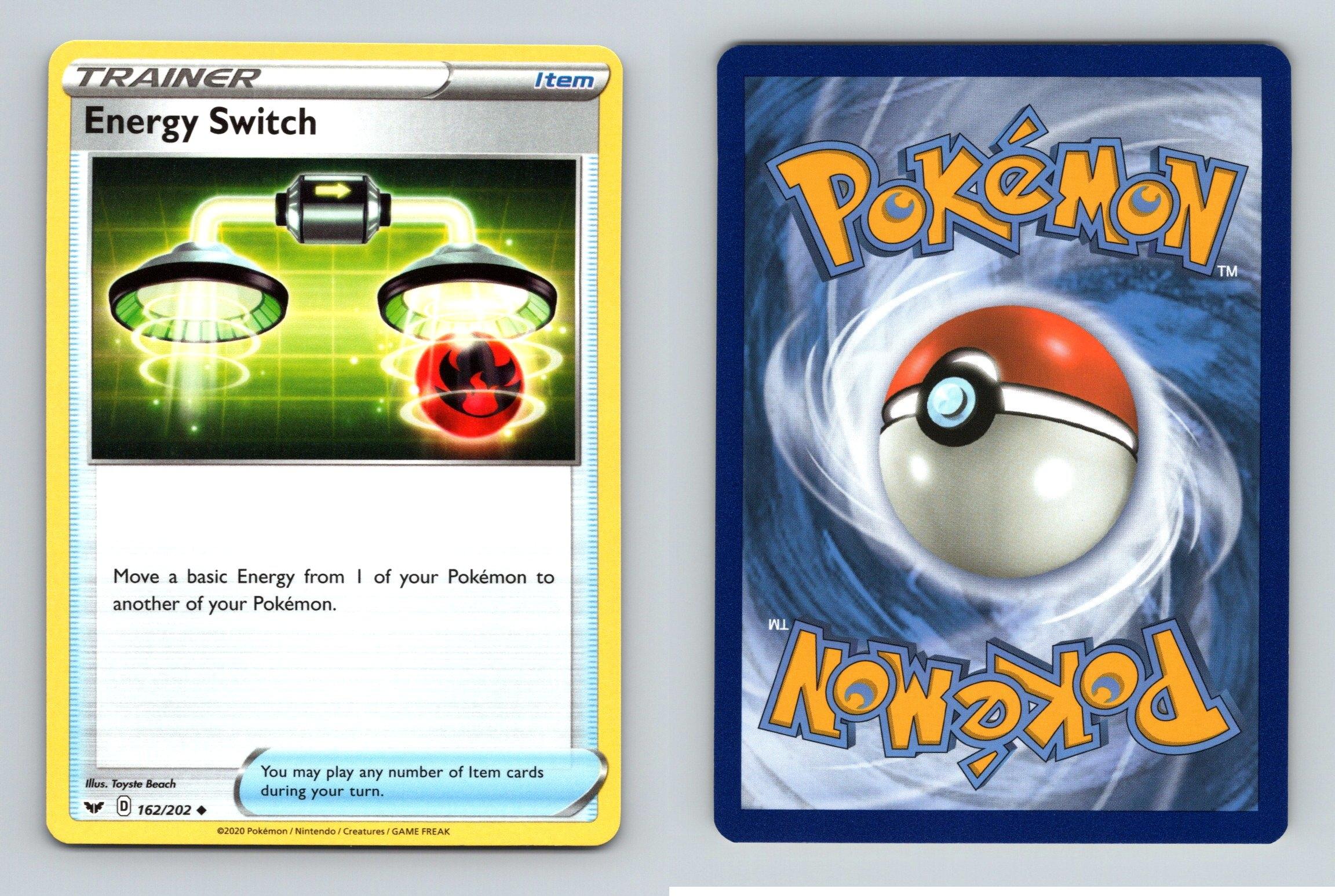 Energy Switch #162/202 Sword & Shield Base Set Uncommon Pokemon 2020 ...