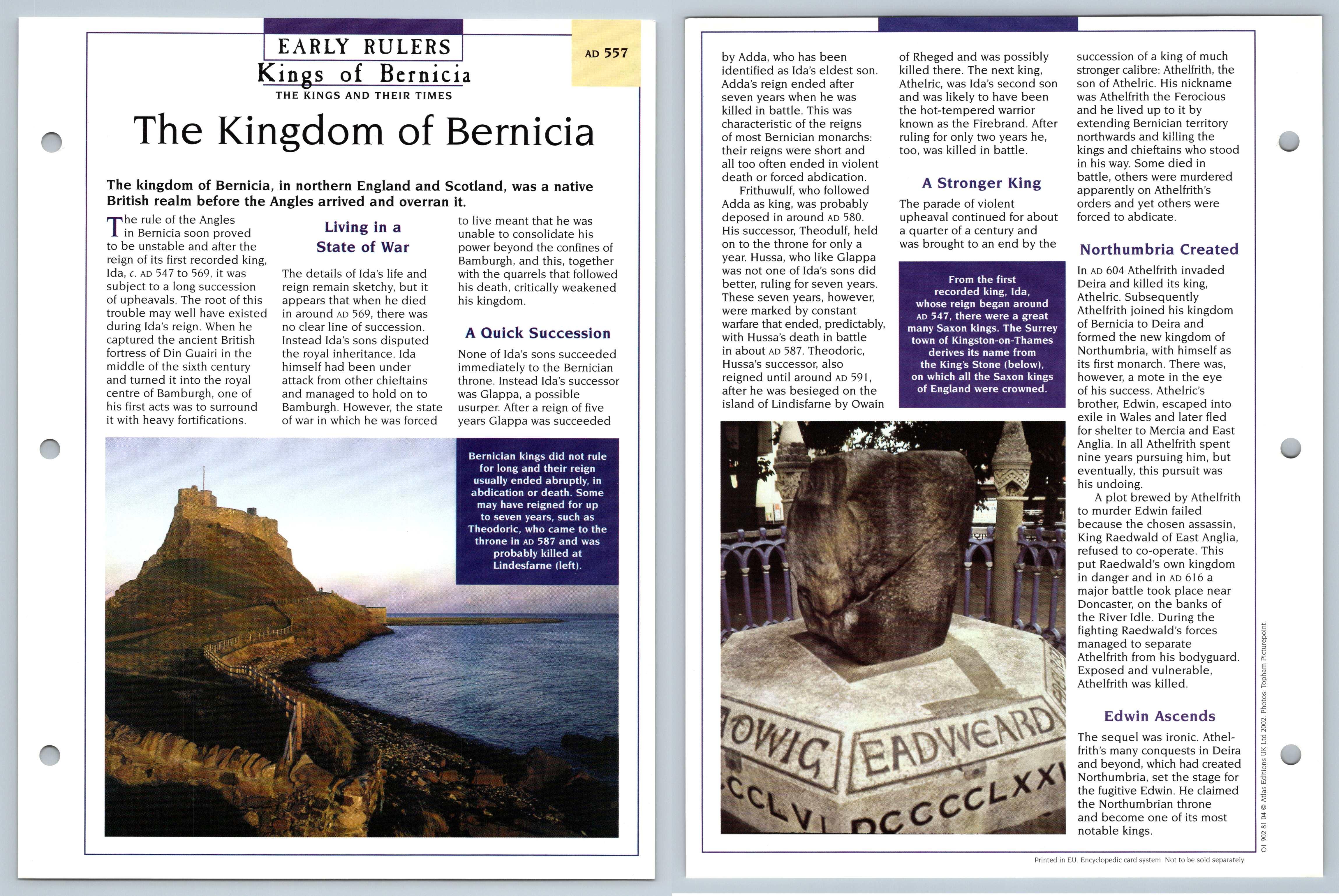 Kingdom Of Bernicia - AD557 Early Rulers Atlas Kings & Queens Of GB ...