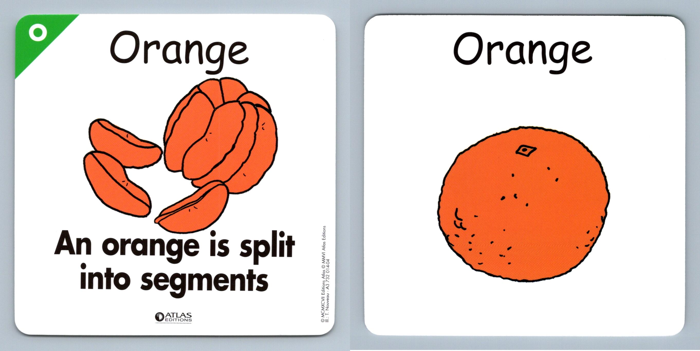 Orange - O - Atlas Editions Play & Learn Flash Card
