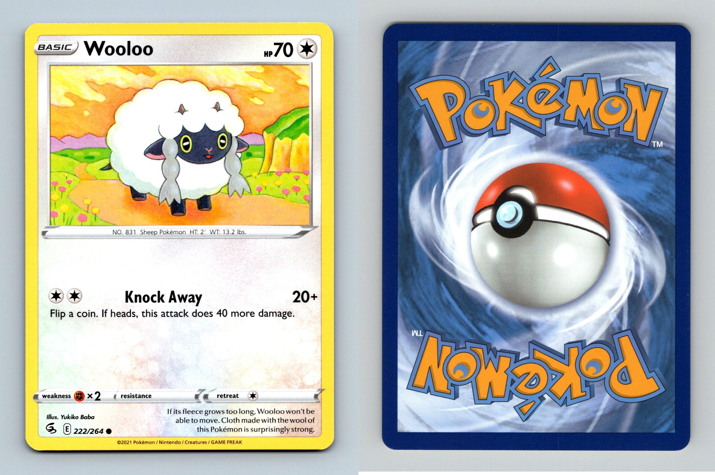 Wooloo #222/264 SWSH Fusion Strike Common Pokemon 2021 TCG Card