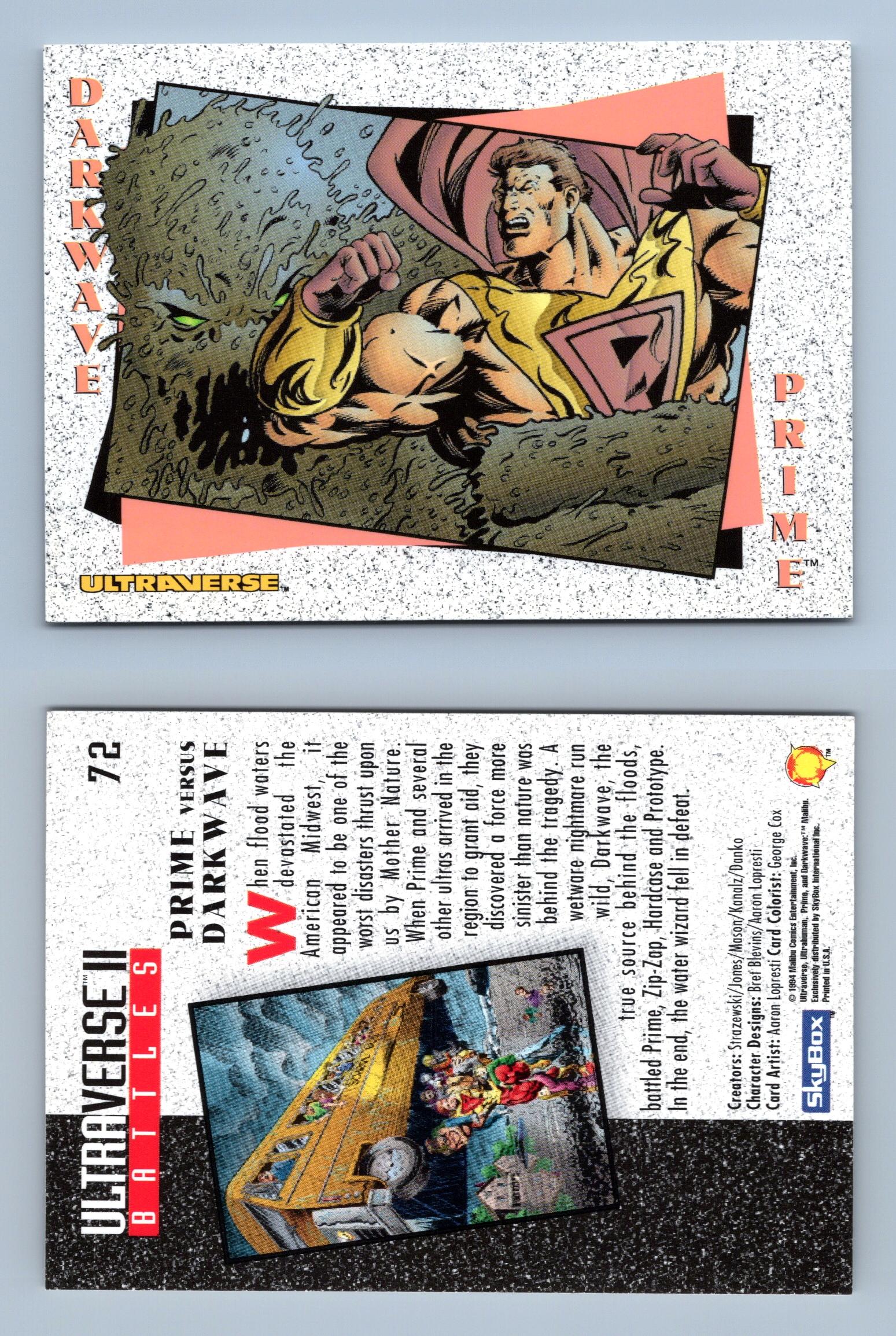 Prime Versus Darkwave #72 Ultraverse II Skybox 1994 Trading Card