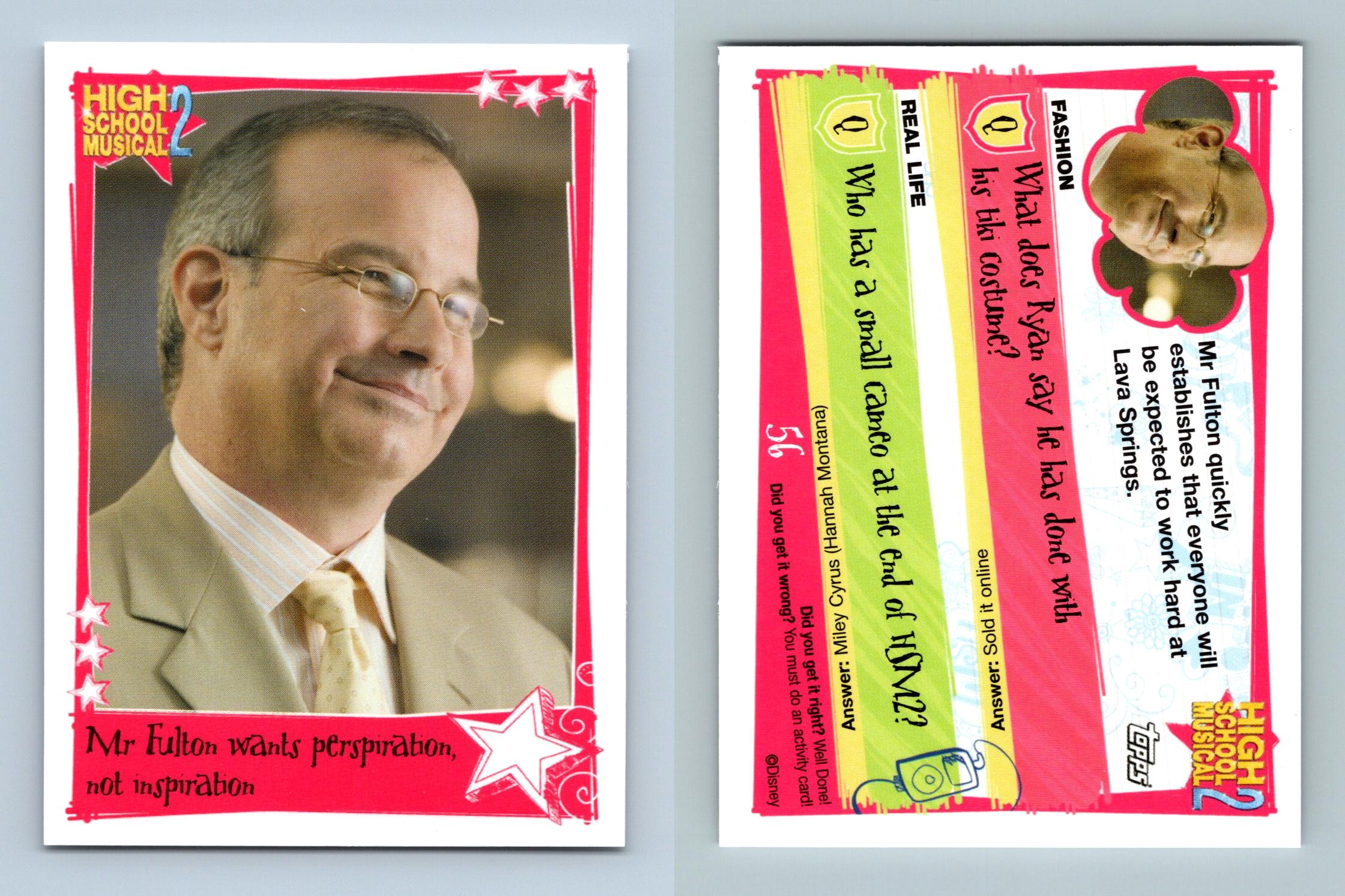 Mr. Fulton Wants Perspiration #56 High School Musical 2 Topps TCG Card