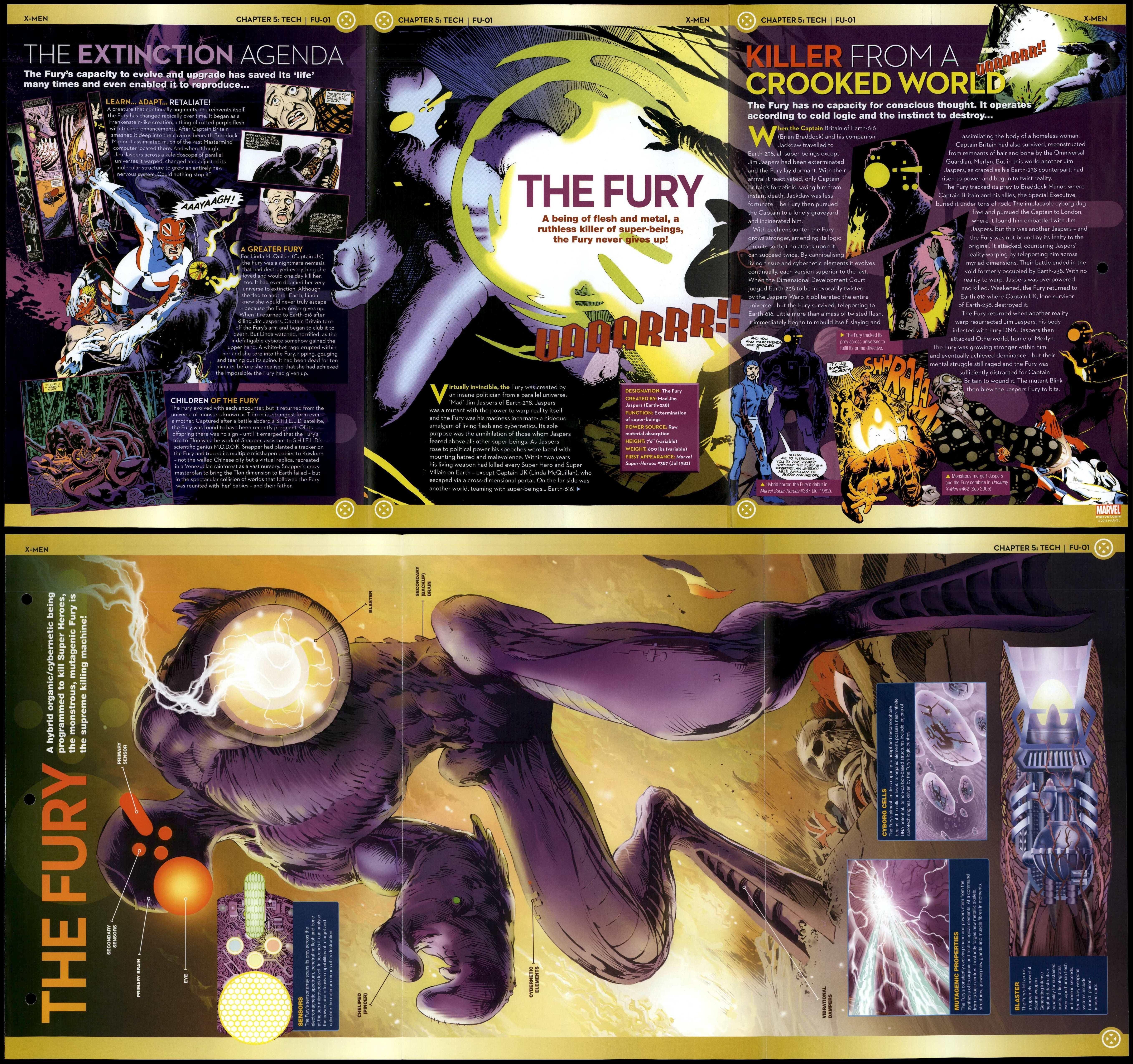 The Fury #FU-01 Tech - X-Men Marvel Fact File Fold-Out Page