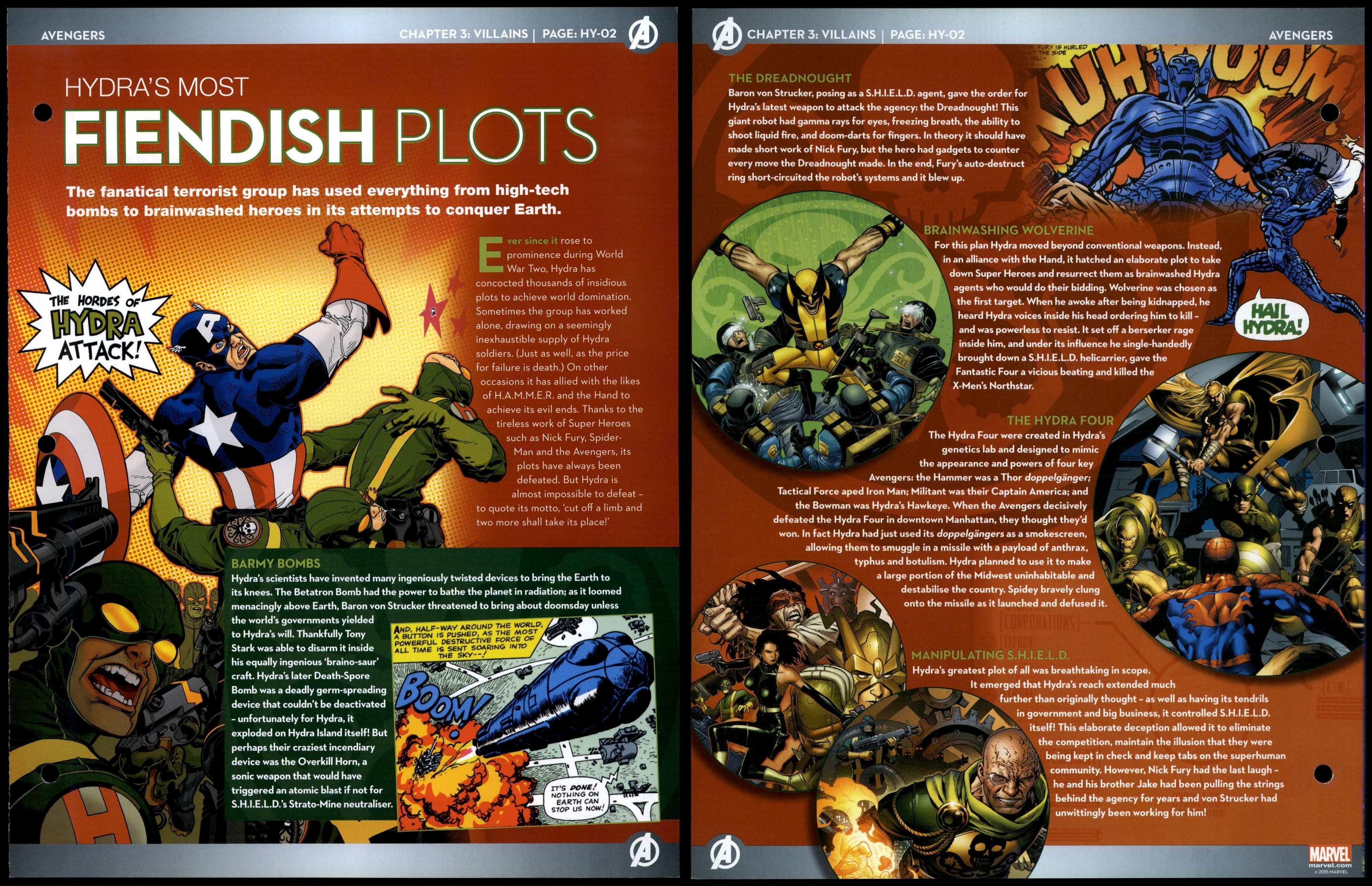 Hydras Most Fiendish Plots #HY-02 Villains - Avengers Marvel Fact File Page