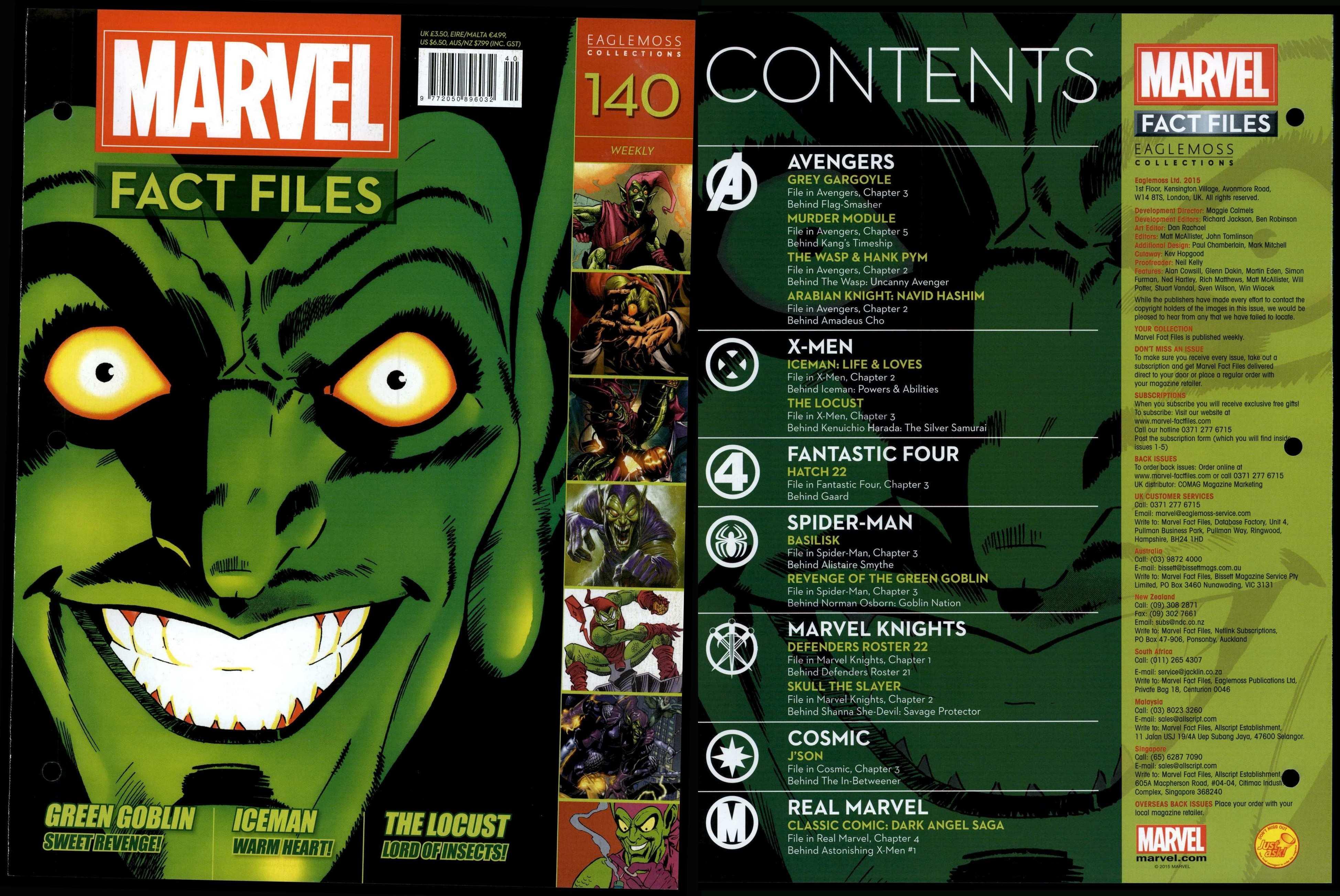 Marvel Fact Files Eaglemoss #140 Green Goblin - Front Cover Only