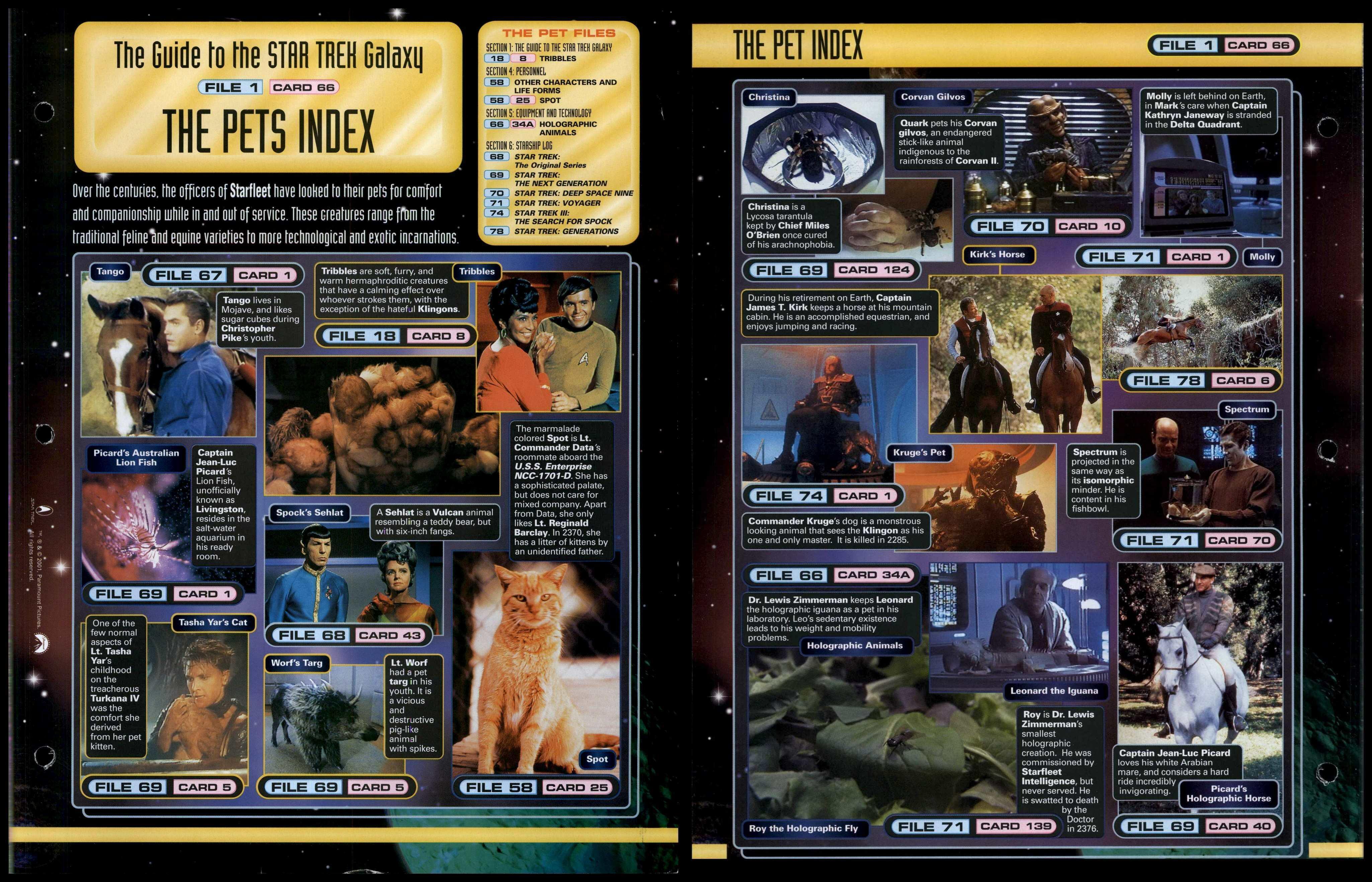 The Pets Index - Introduction - Star Trek Fact File Page