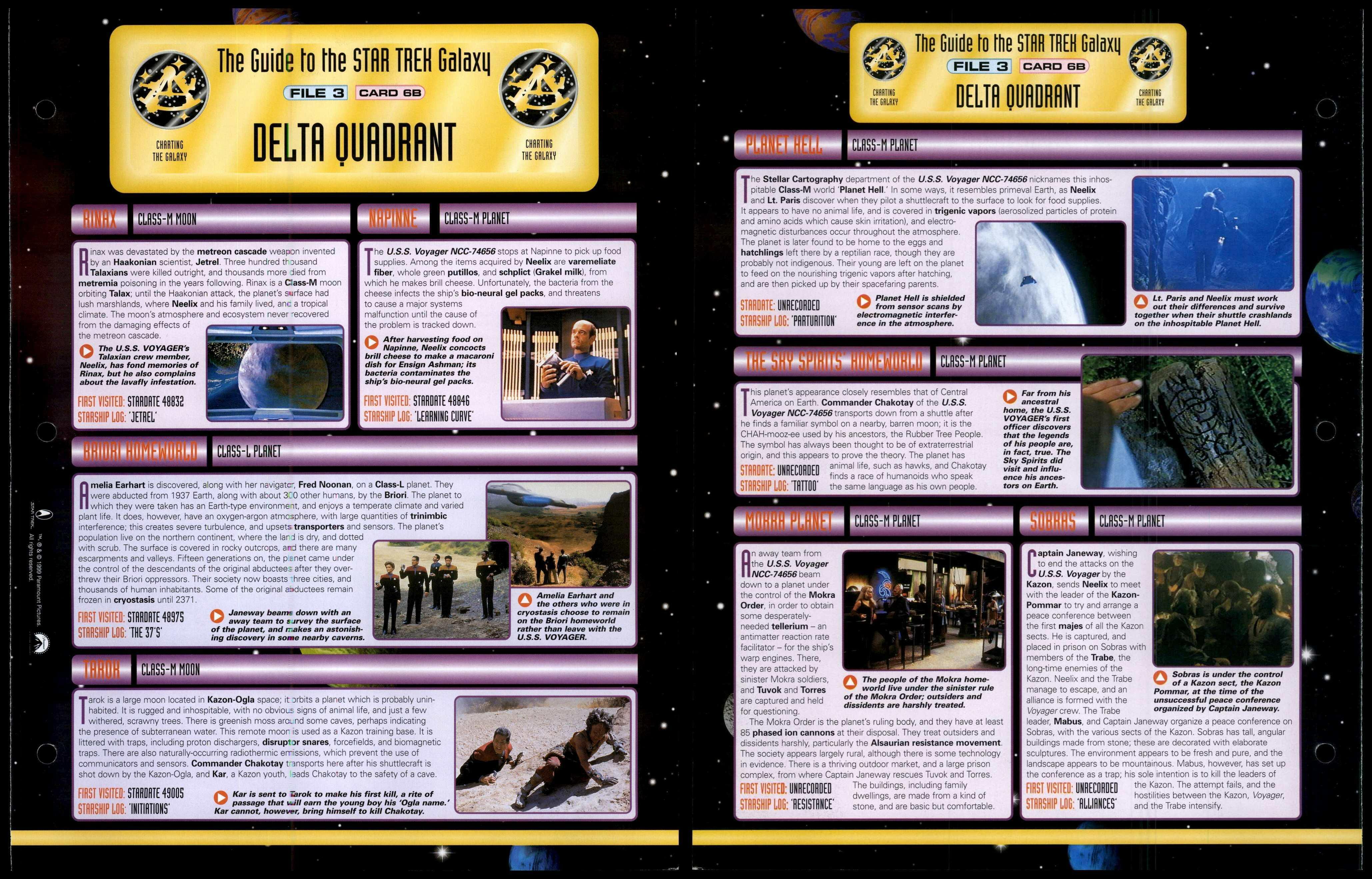 Delta Quadrant - Card 6B - Charting The Galaxy  - Star Trek Fact File Page