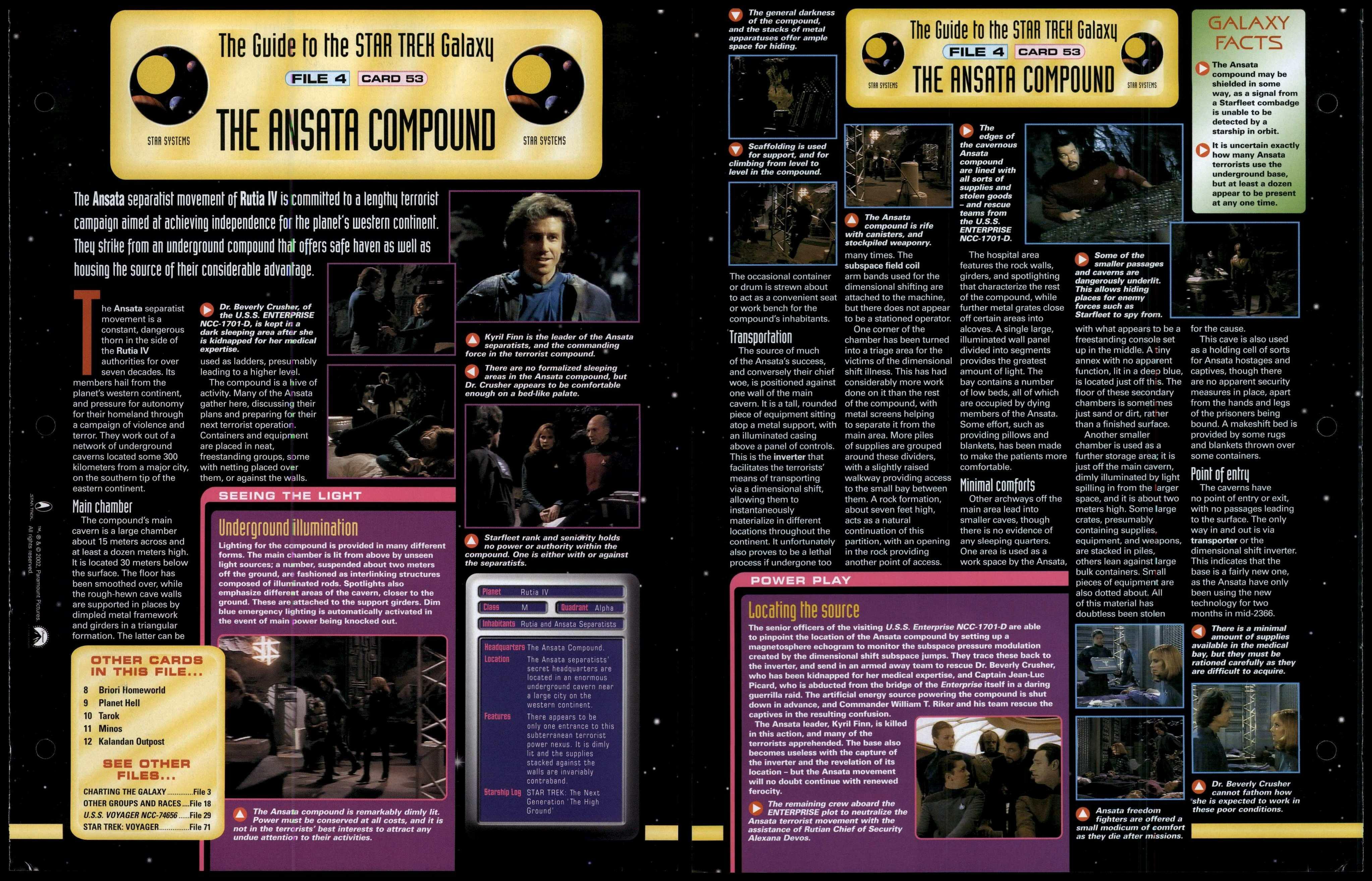 The Ansata Compound - Star Systems  - Star Trek Fact File Page