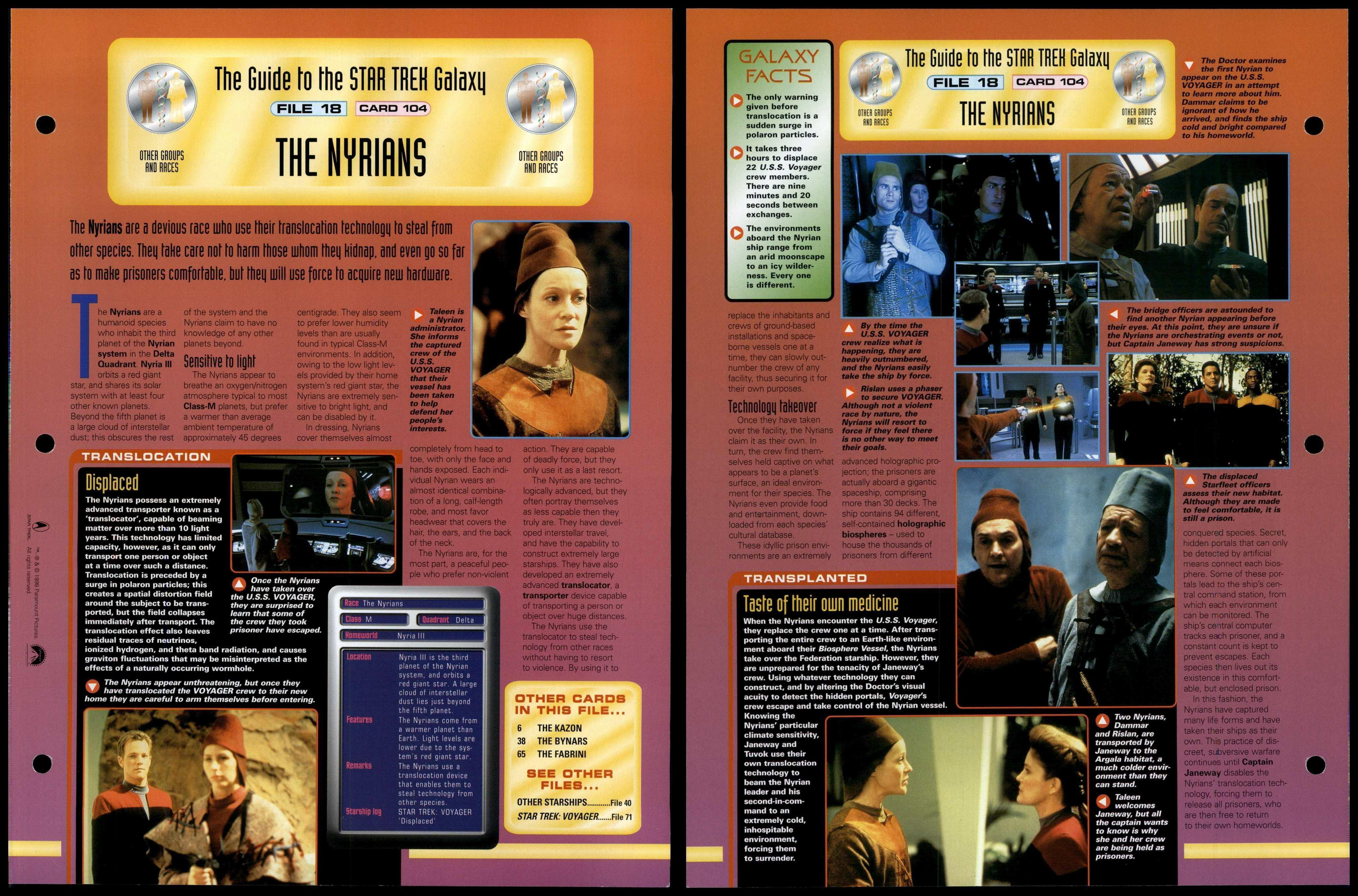 The Nyrians - Other Groups & Races - Star Trek Fact File Page