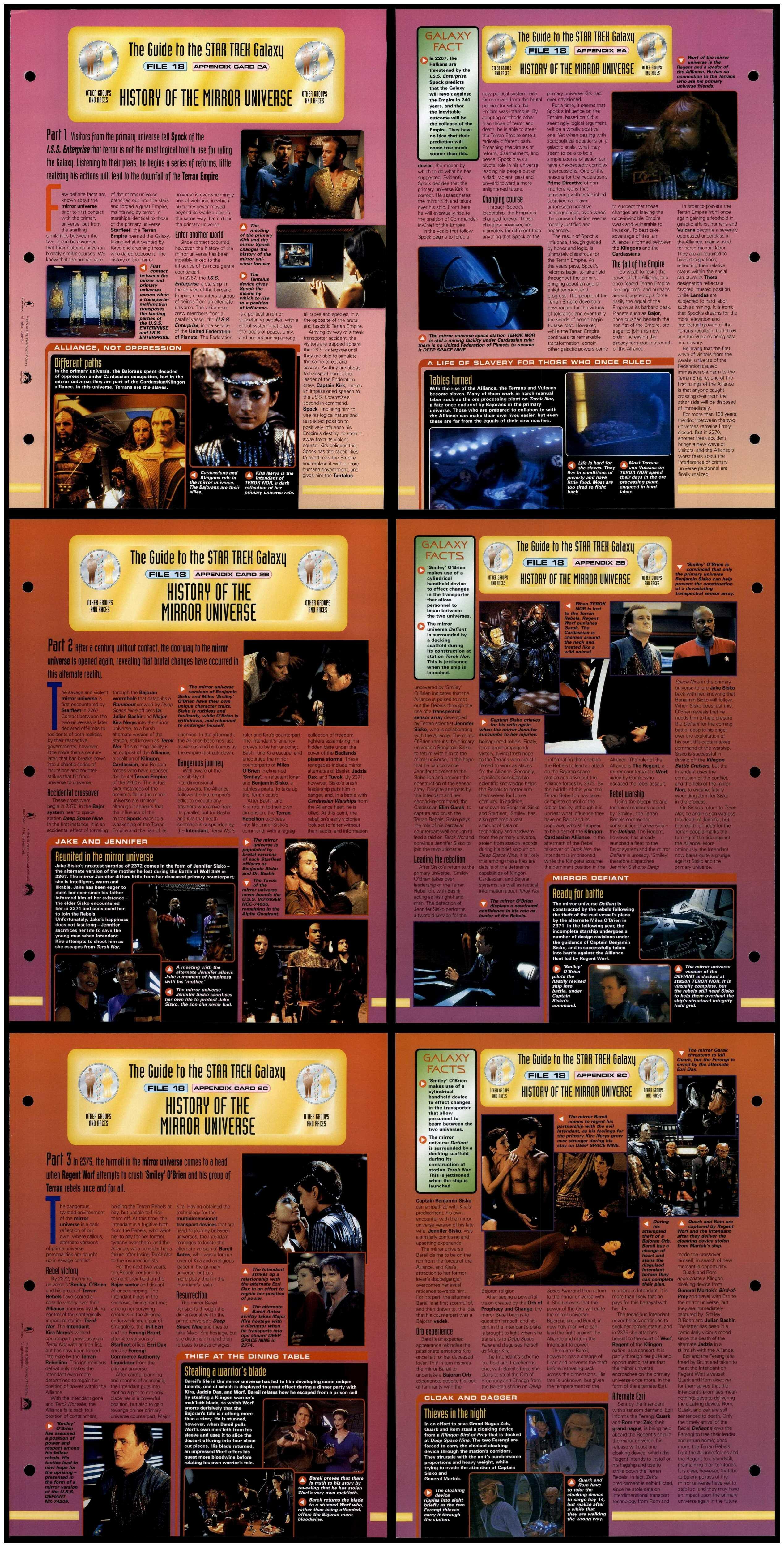 History Of Mirror Universe - Other Groups & Races Star Trek Fact File 2 Pages