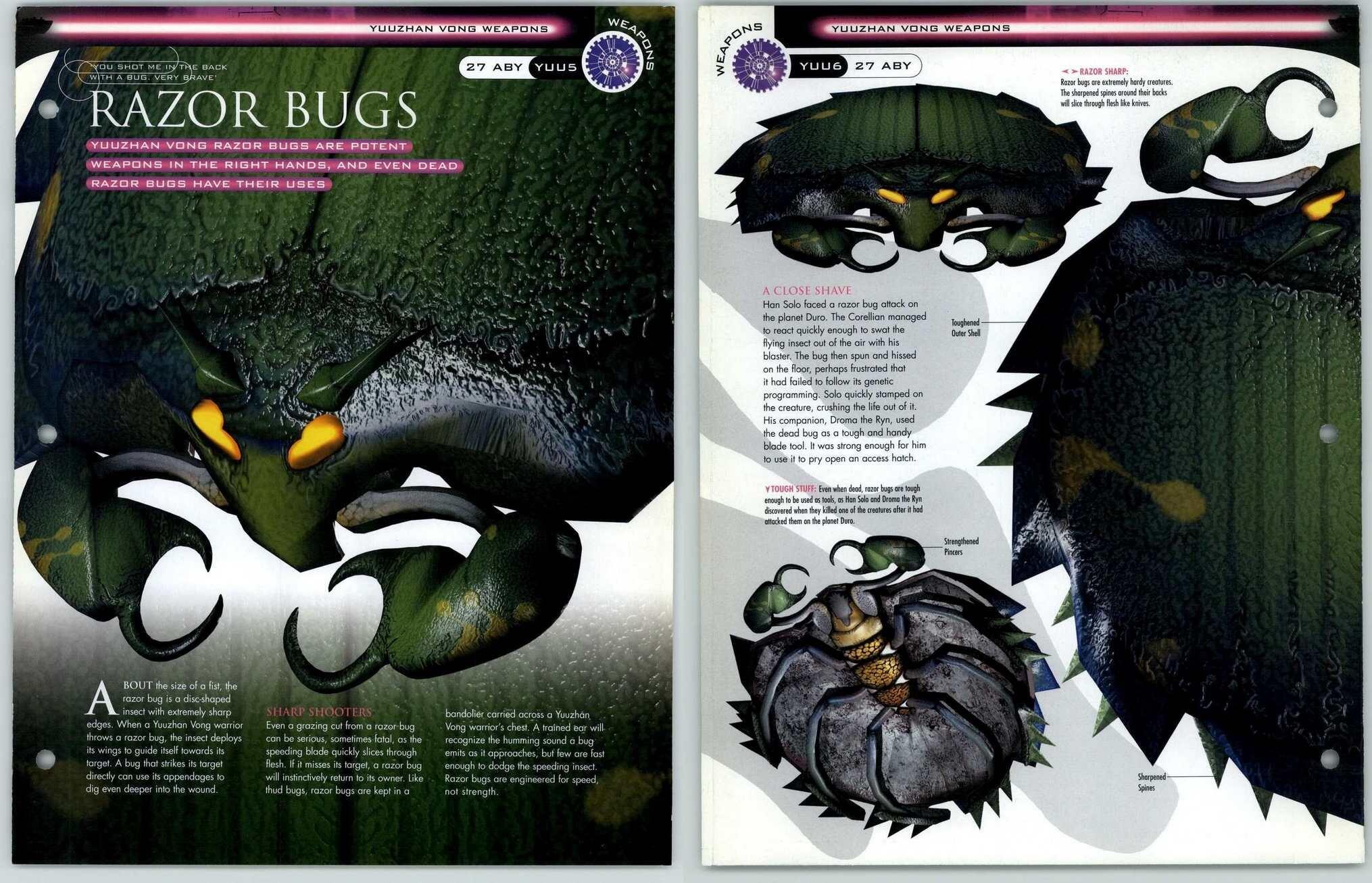 Razor Bugs #YUU5-6 Yuuzhan Vong - Weapons - Star Wars Fact File Page