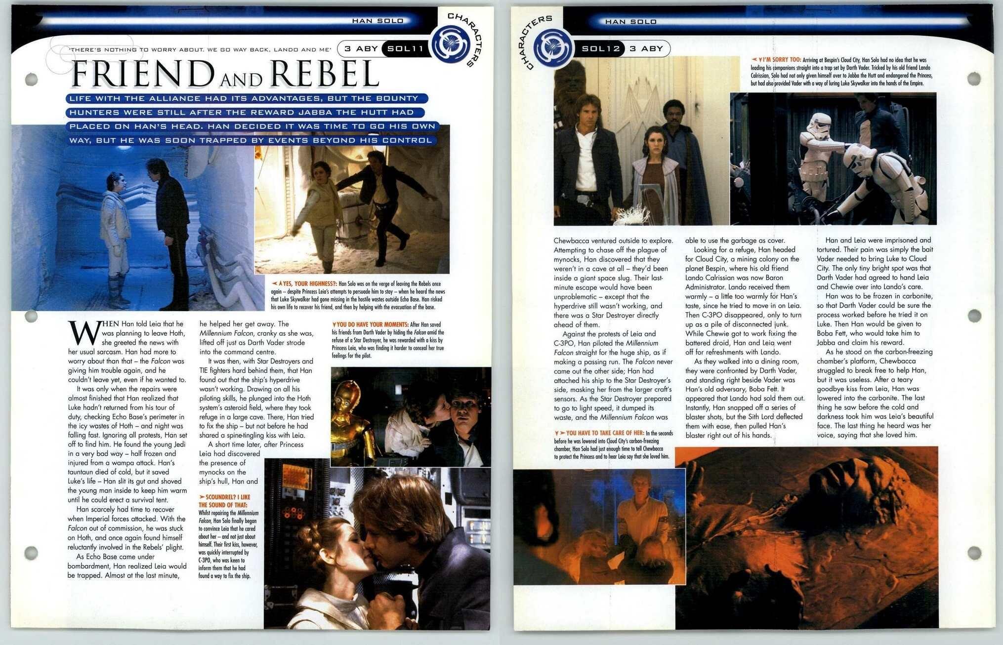 Friend & Rebel #SOL11-12 Han Solo - Characters - Star Wars Fact File Page