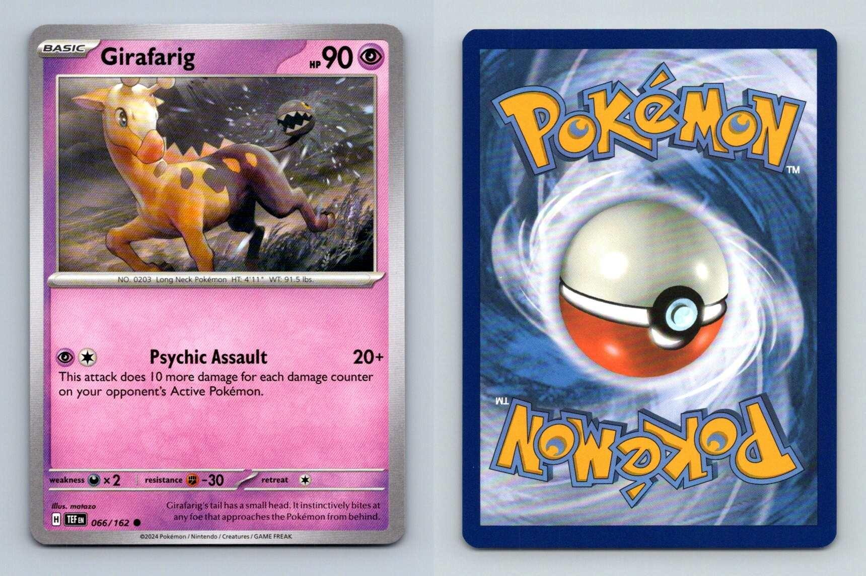 Girafarig #66/162 Scarlet & Violet Temporal Forces 2024 Pokemon Common ...