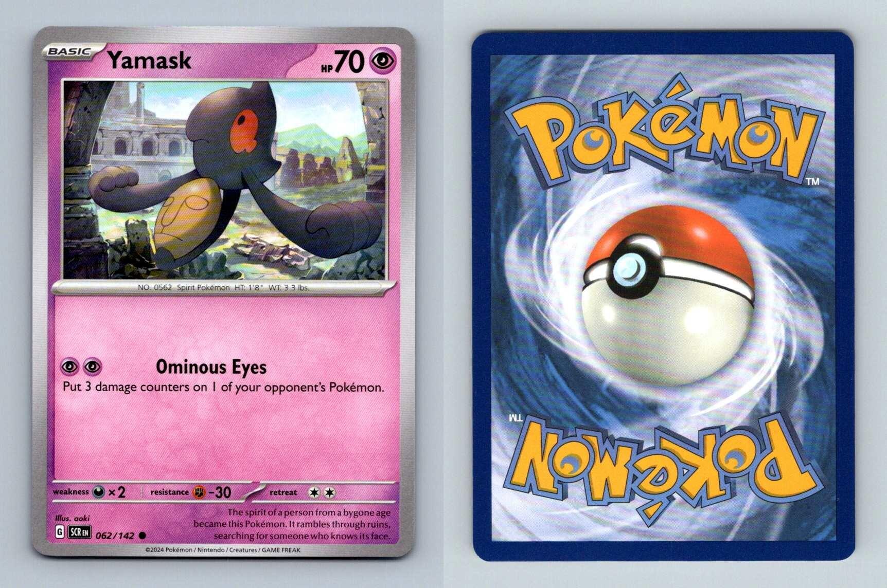 Yamask #62/142 SV Stellar Crown 2024 Common Pokemon TCG Card