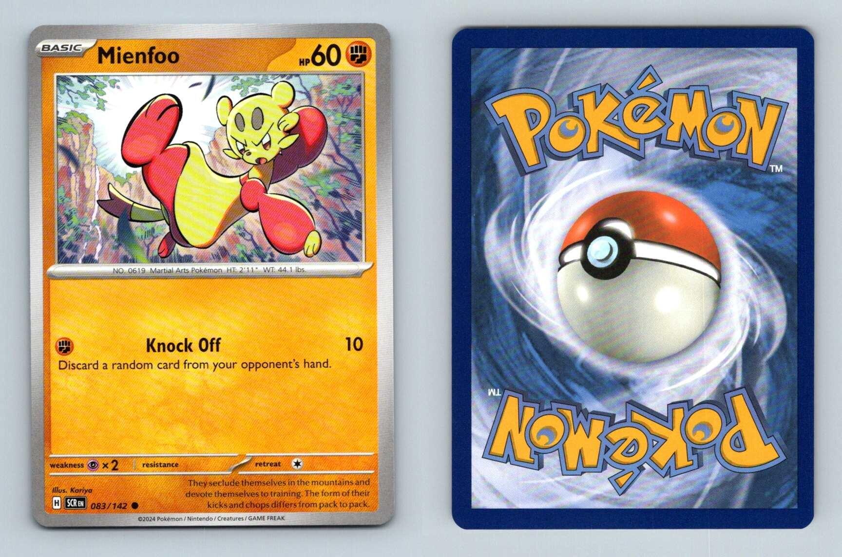 Mienfoo #83/142 SV Stellar Crown 2024 Common Pokemon TCG Card