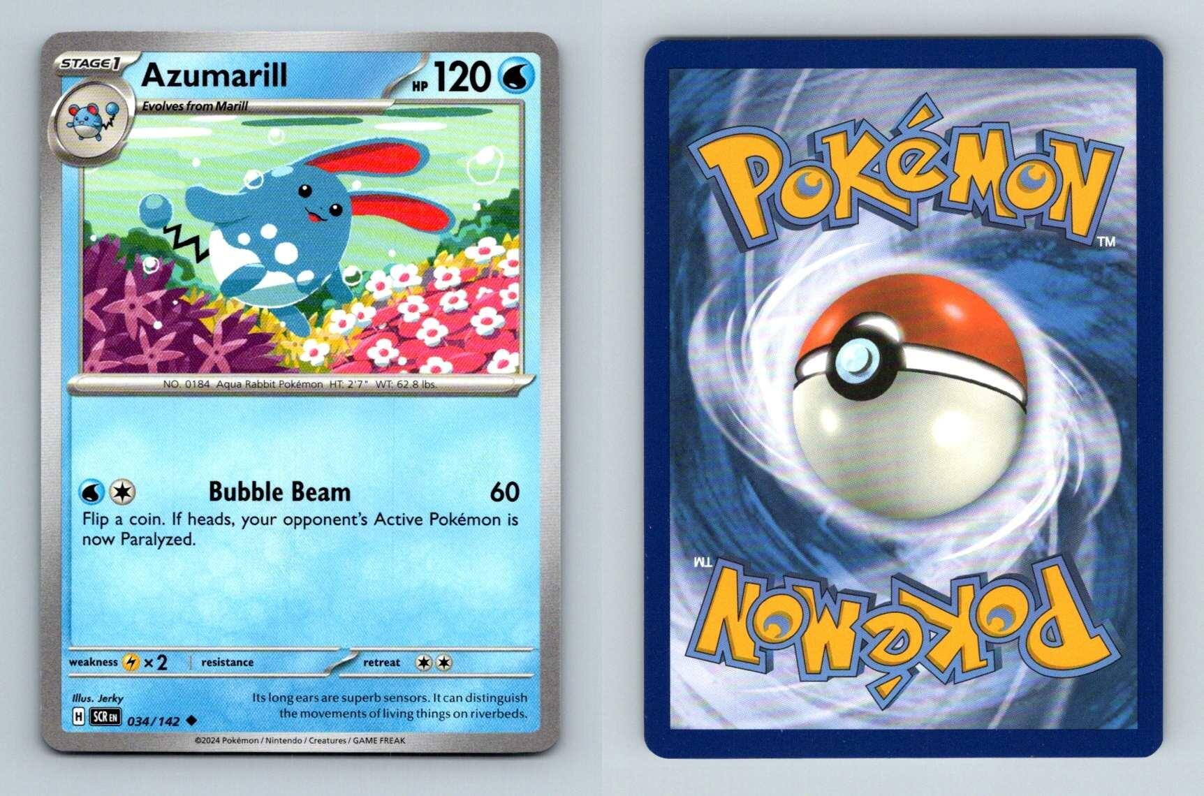 Azumarill #34/142 SV Stellar Crown 2024 Uncommon Pokemon TCG Card