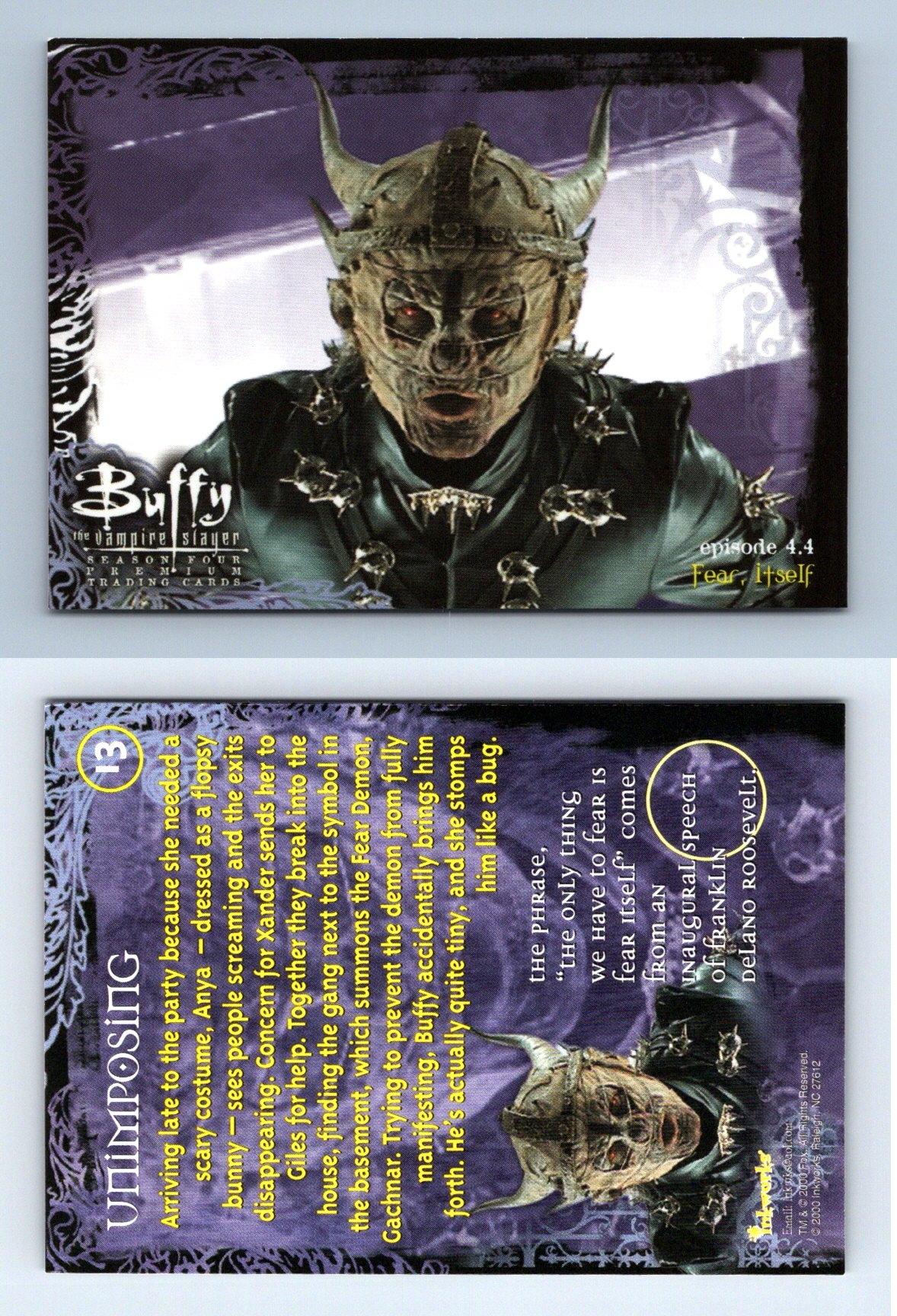 Unimposing 13 Buffy The Vampire Slayer Season 4 Inkworks Trading Card