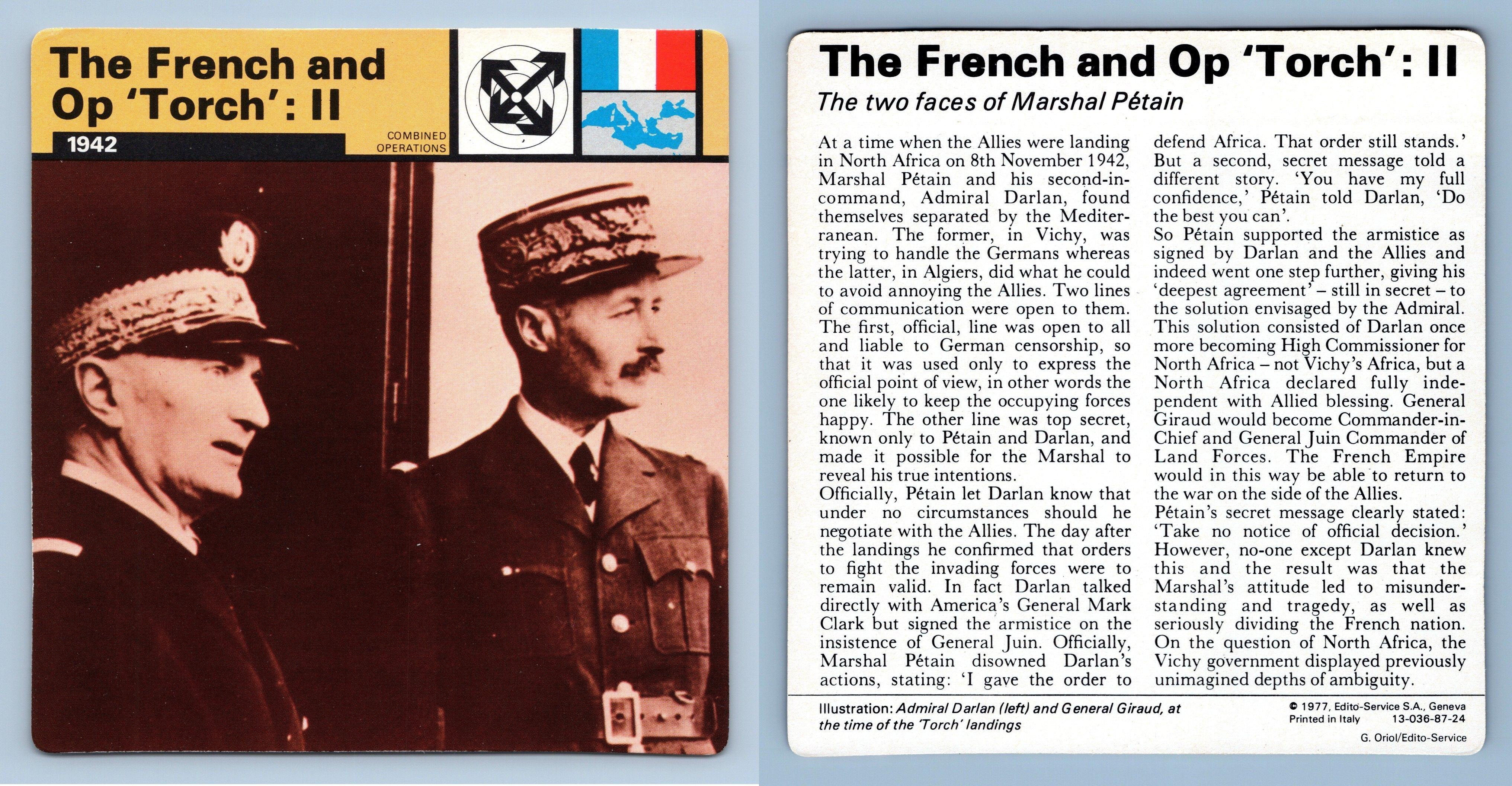 The French & Op 'Torch' : II - 1942 - Comb. Ops- WW2 Edito-Service SA ...