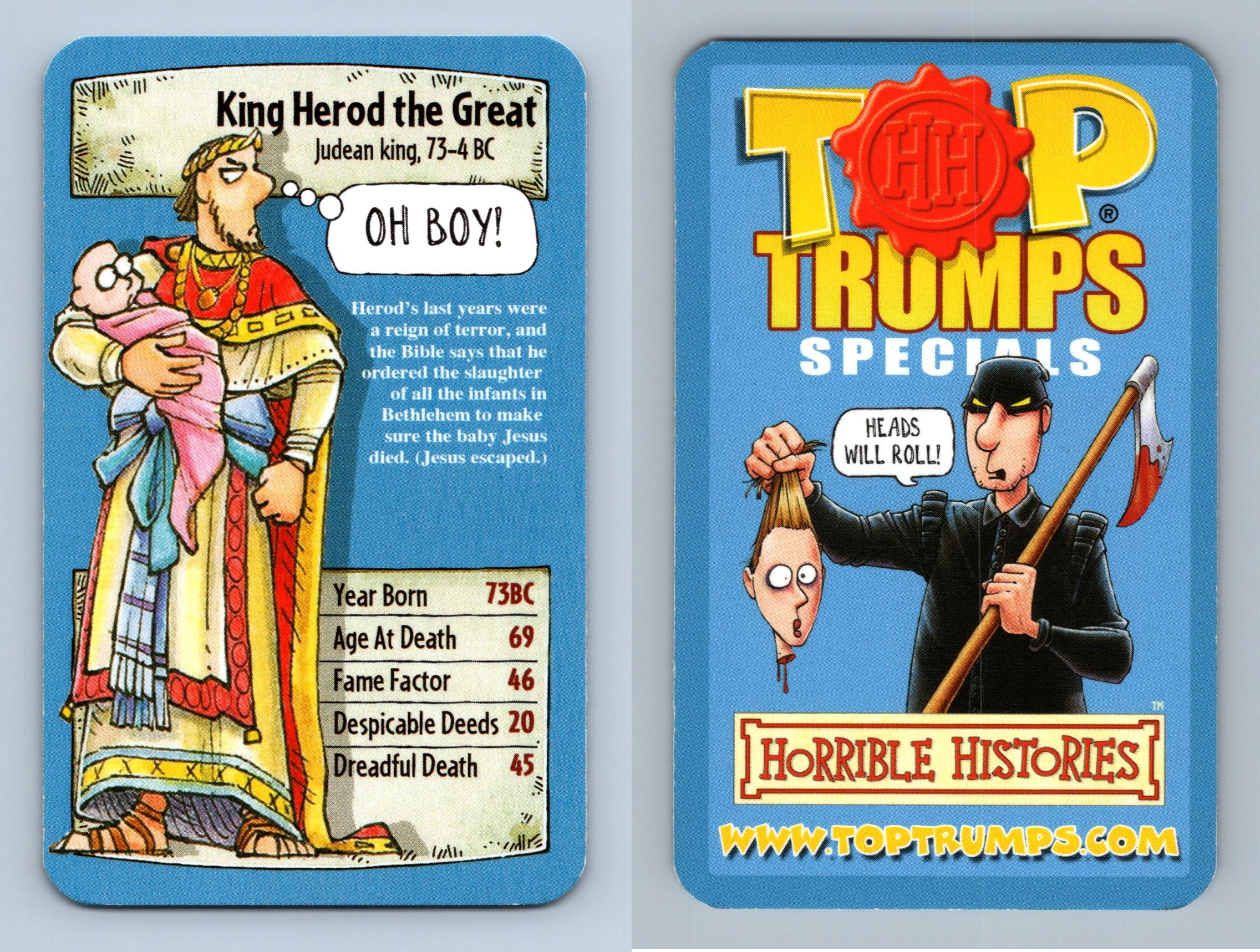 Top Trumps Horrible Histories Card Game - Educational History Trading ...