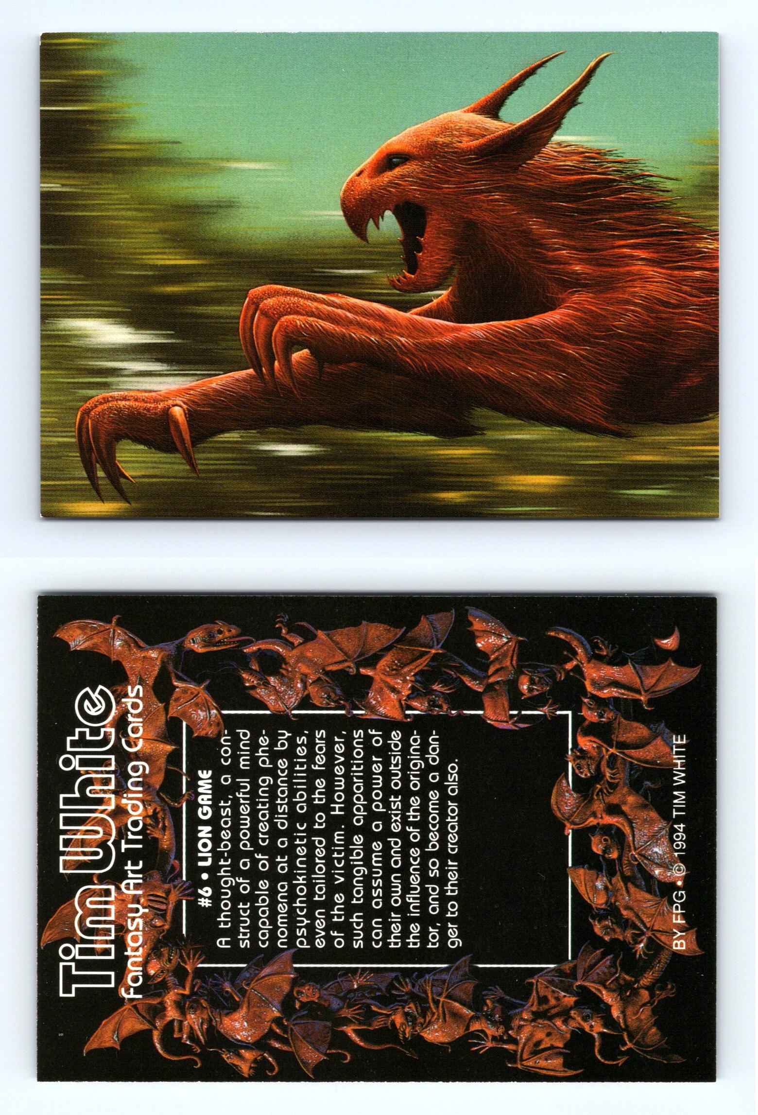 Lion Game #6 Tim White Fantasy Art 1994 FPG Trading Card